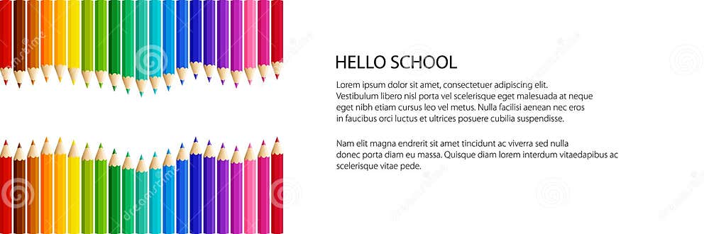 Colored pencils banner stock vector. Illustration of choice - 193948329
