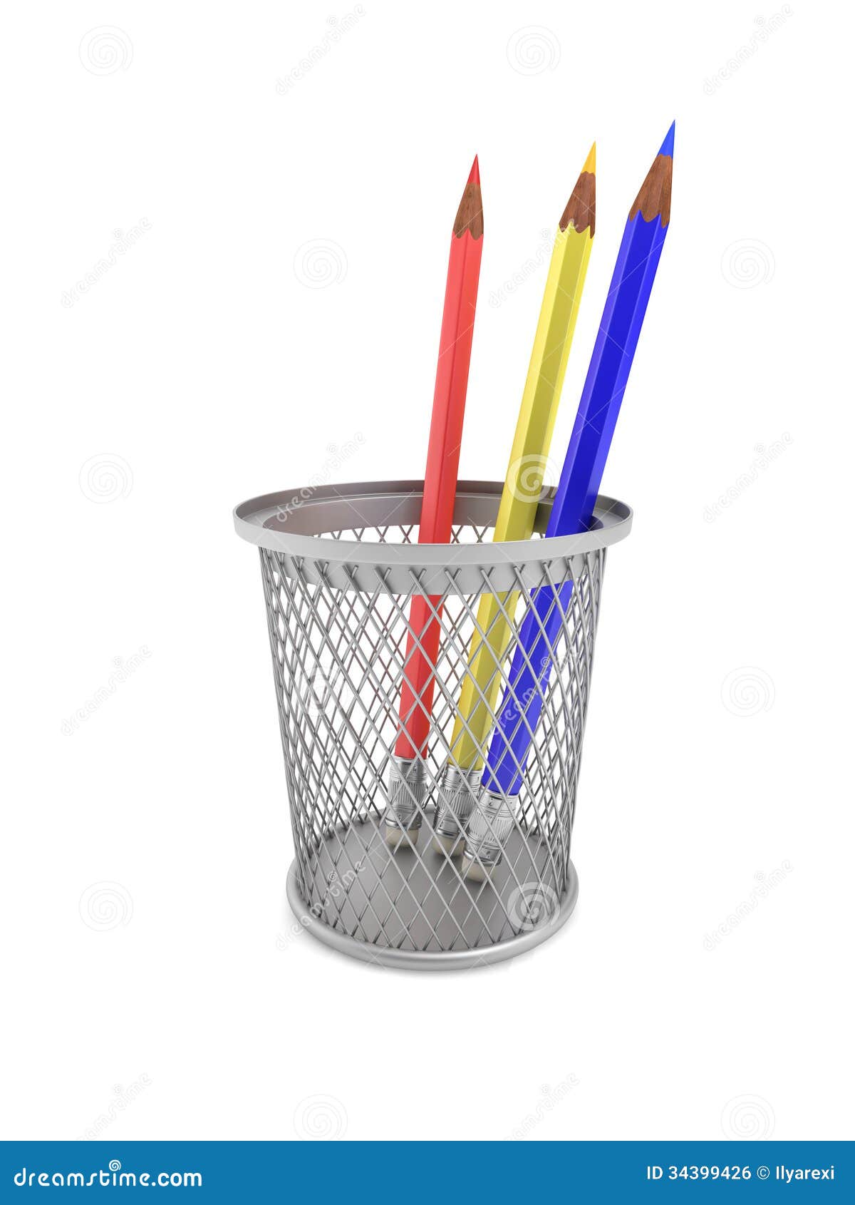 Colored Pencils In A Basket Stock Illustration - Illustration of carbon ...