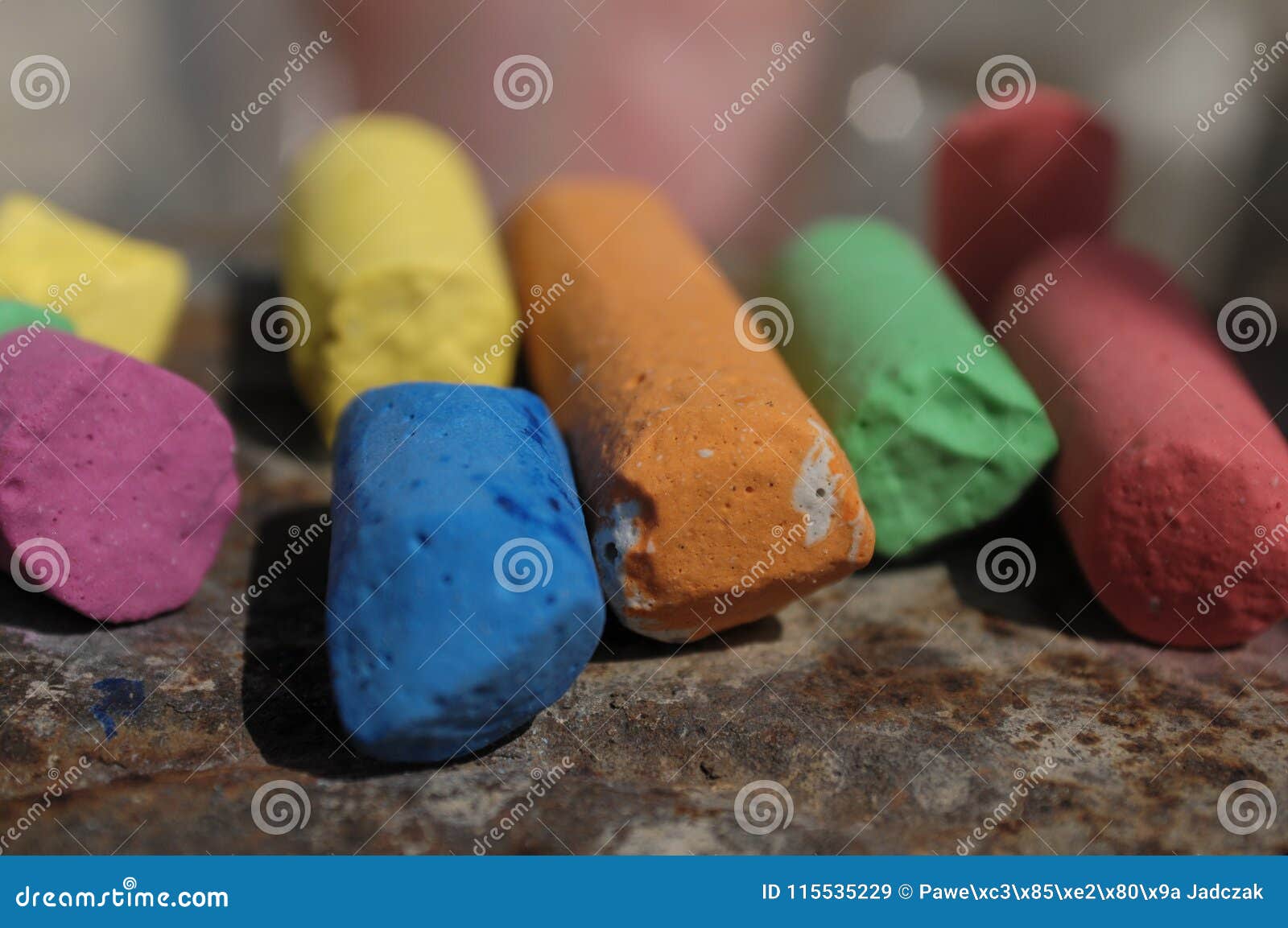 Colored pencils with chalk stock image. Image of chalk - 115535229