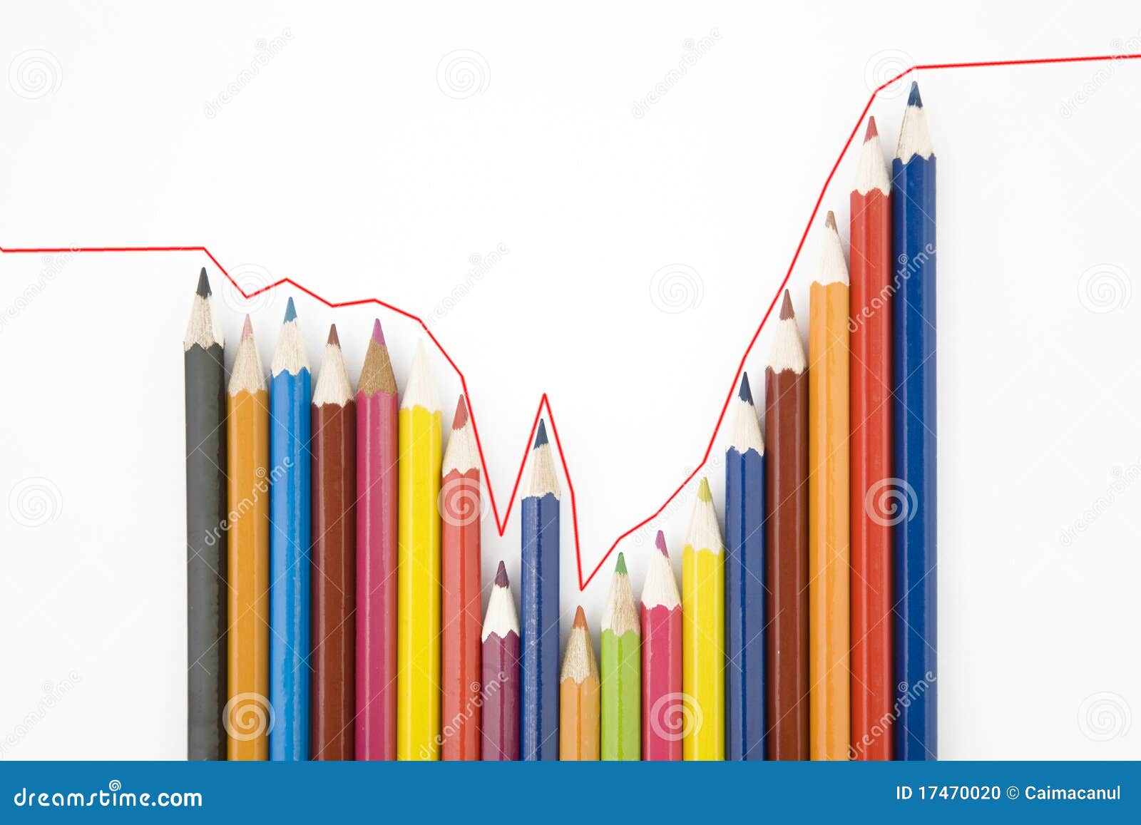 Colored Pencils in Chart Shape Stock Photo - Image of drawing ...