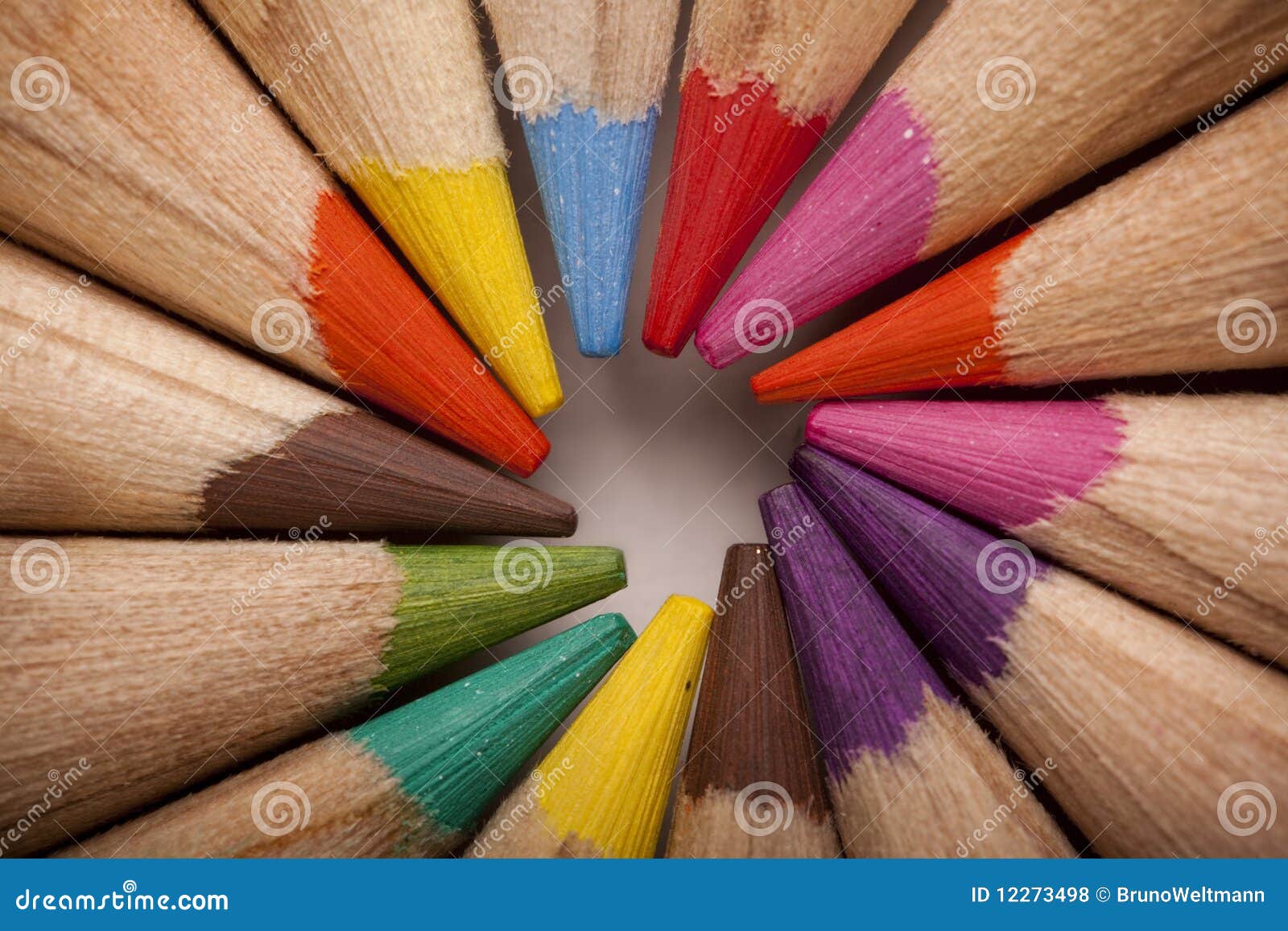 Colored Pencils Circle stock photo. Image of pencils - 12273498
