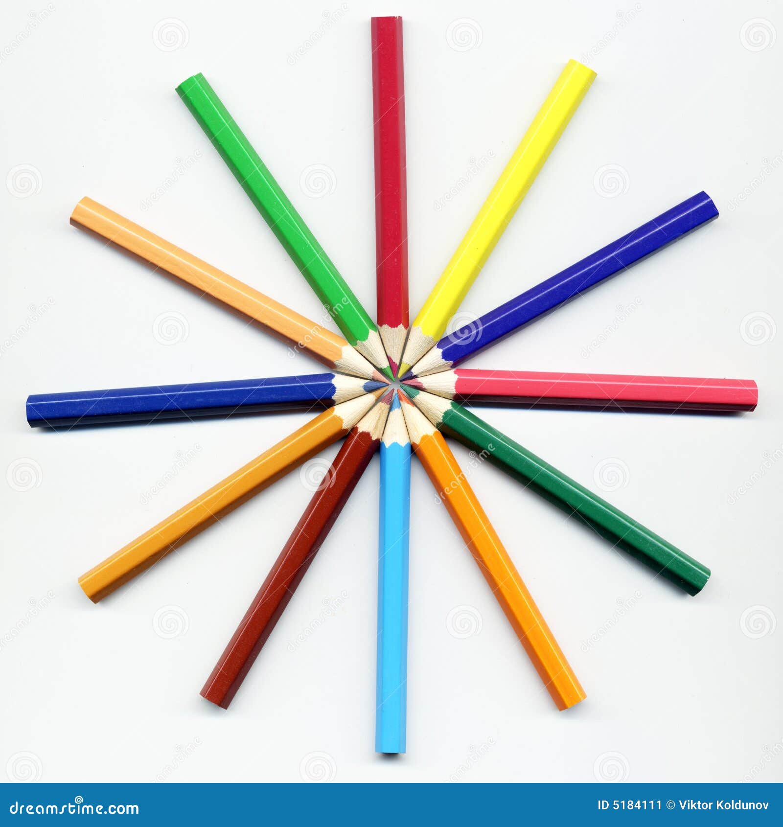 Colored Pencils in a Circle Stock Image - Image of blue, design: 5184111