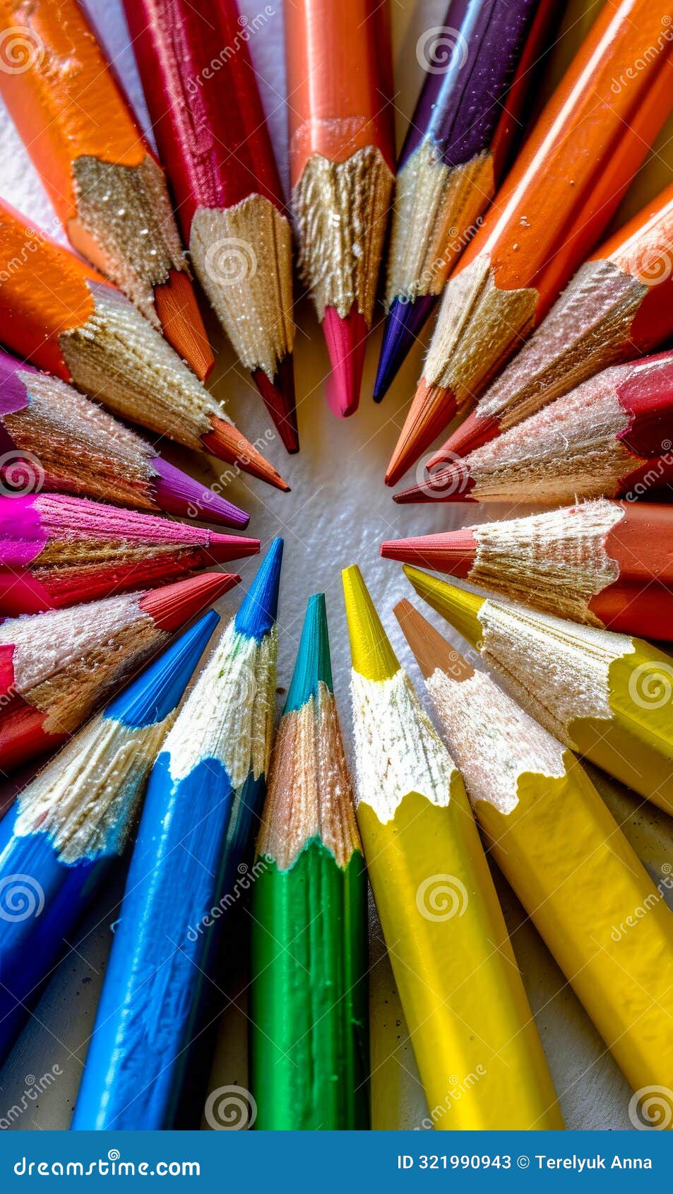 Colored Pencils in Circle. a Photo of Different Colored Pencils in a ...