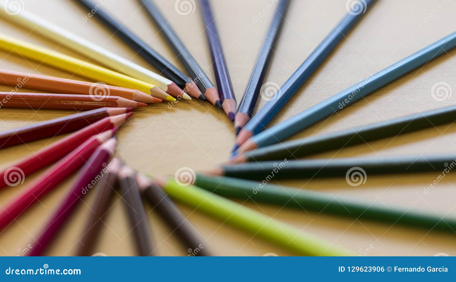 Colored Pencils in a Color Order Stock Photo - Image of orange, wood ...