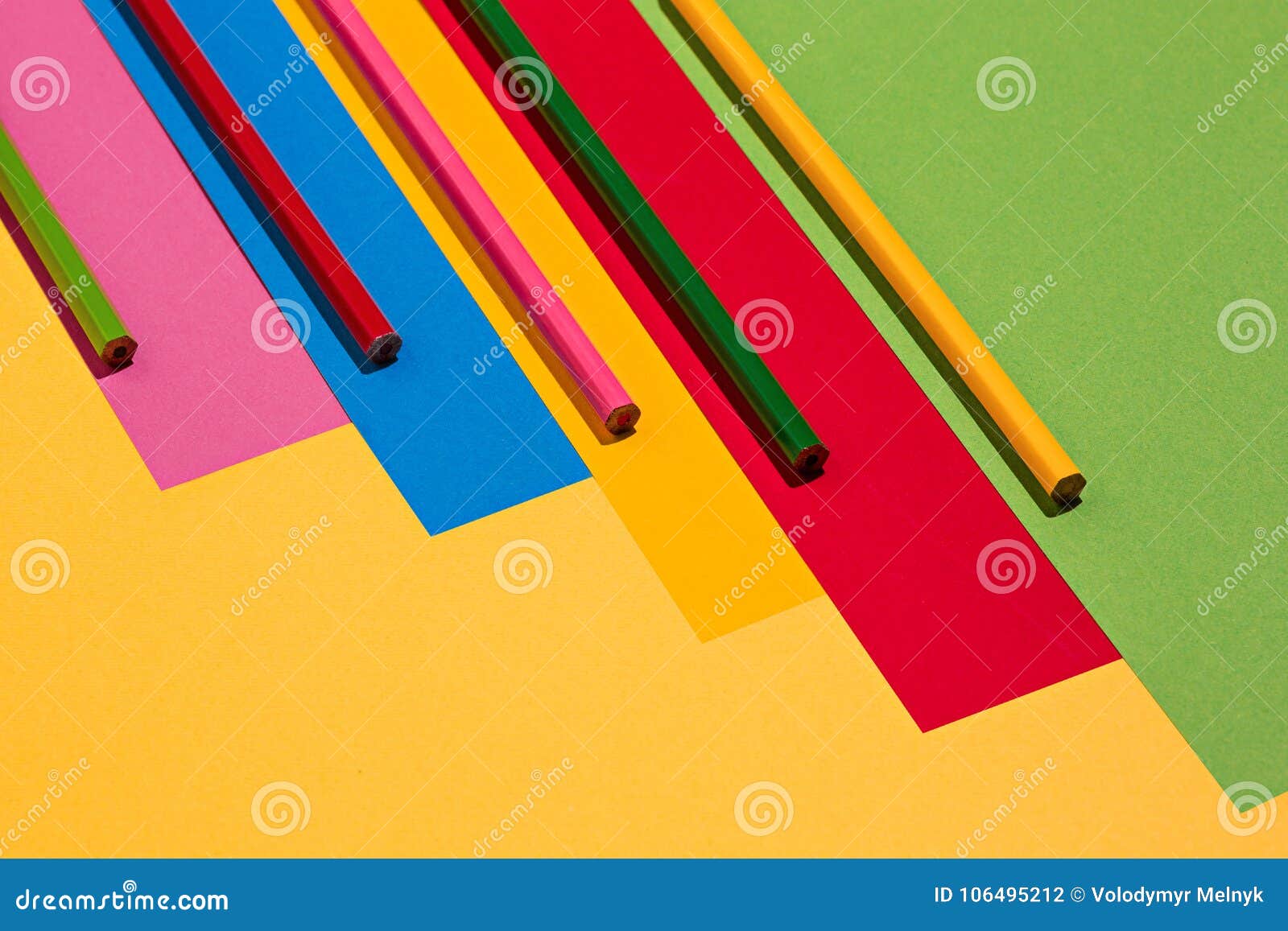Colored Pencils and Colour Paper Stock Photo - Image of colour, group ...
