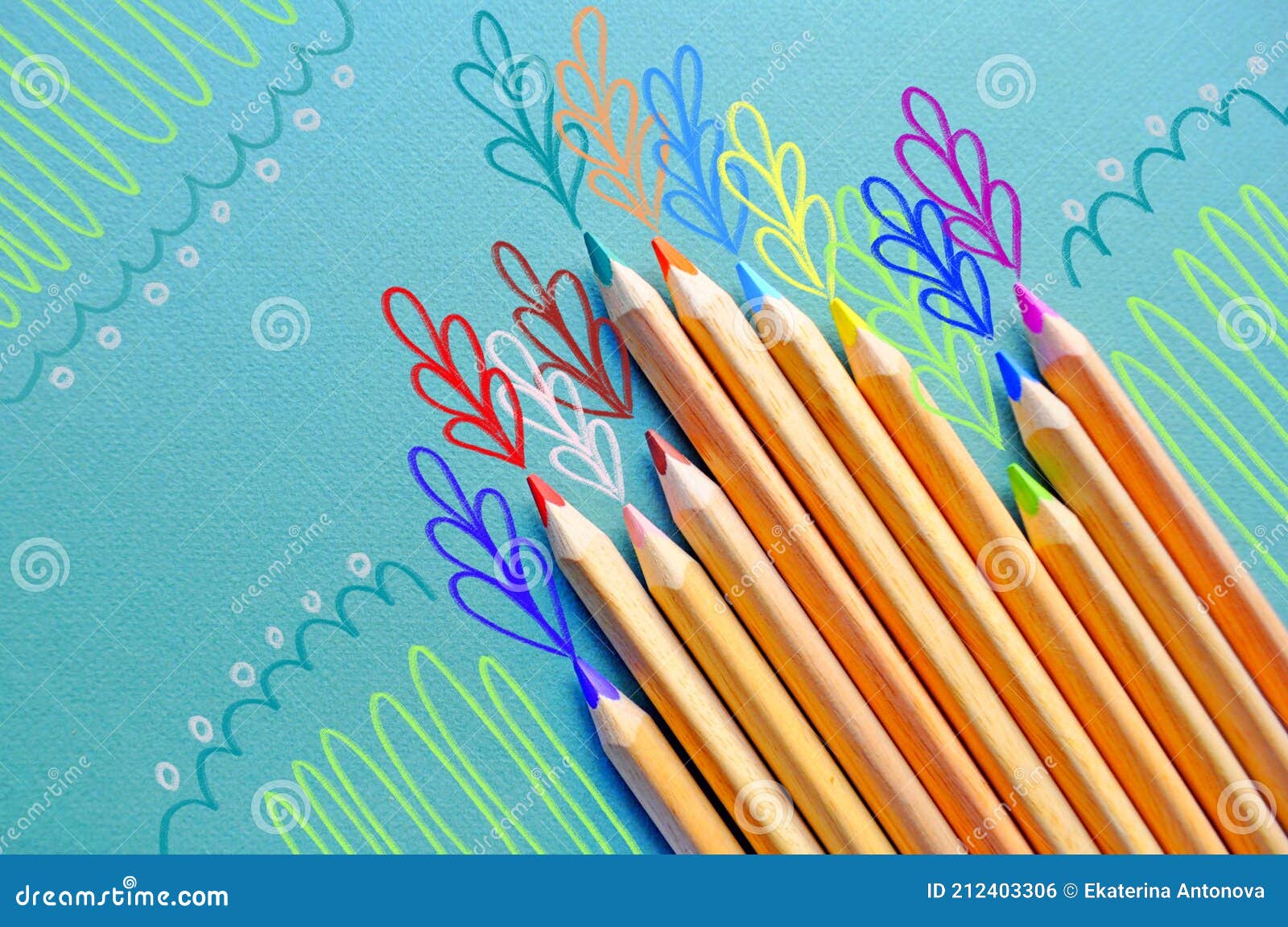 Colored Pencils, Composition with Colored Childrenâ€™s Pencils. Stock ...