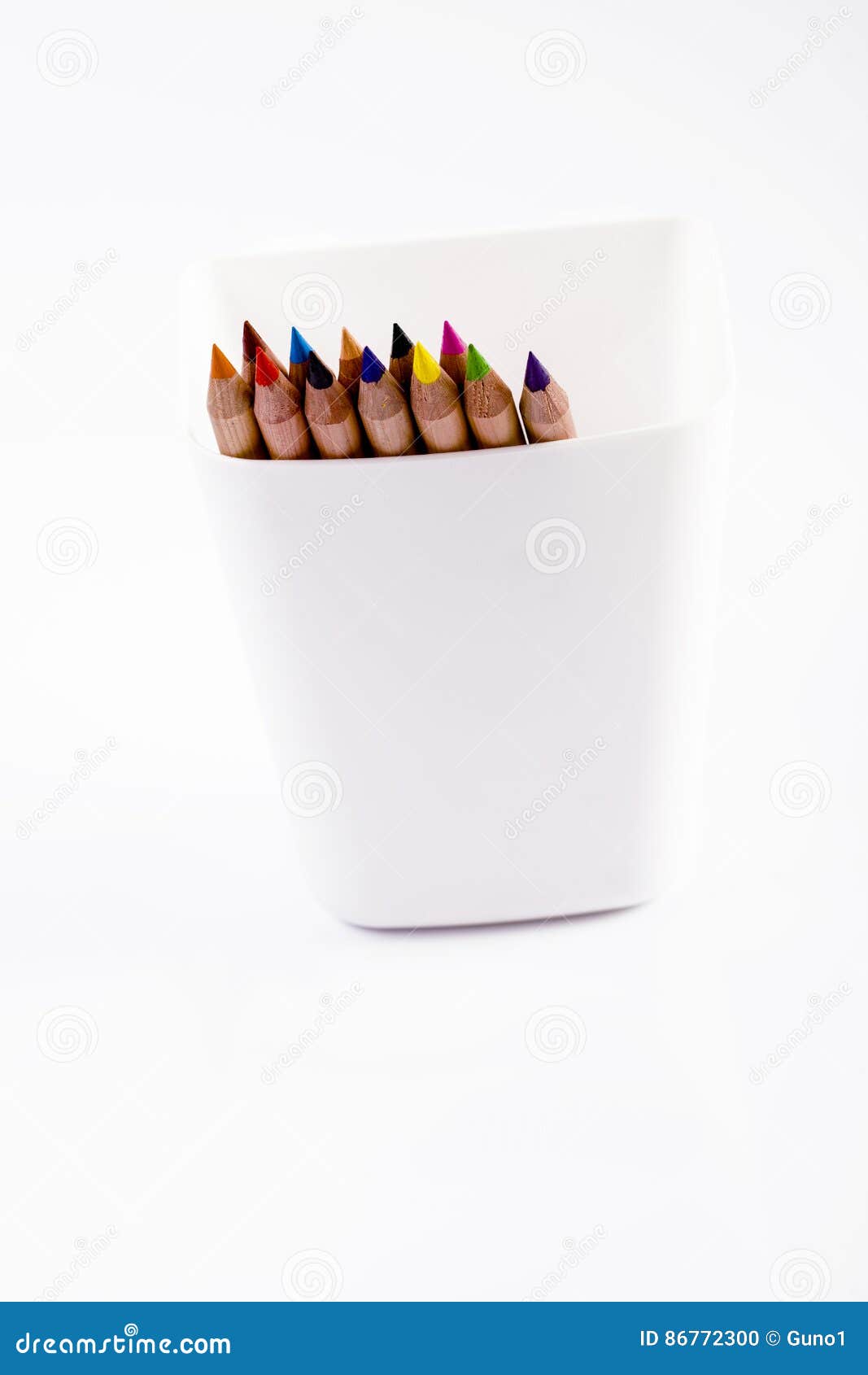 Colored Pencils in a Container Stock Photo - Image of painting, school ...