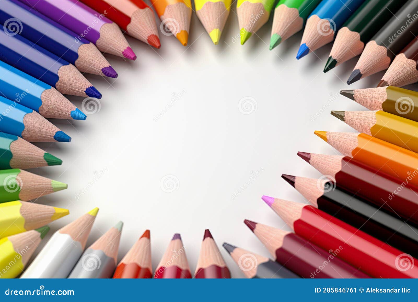Colored Pencils or Crayons on White Background with Copy Space. Back To ...