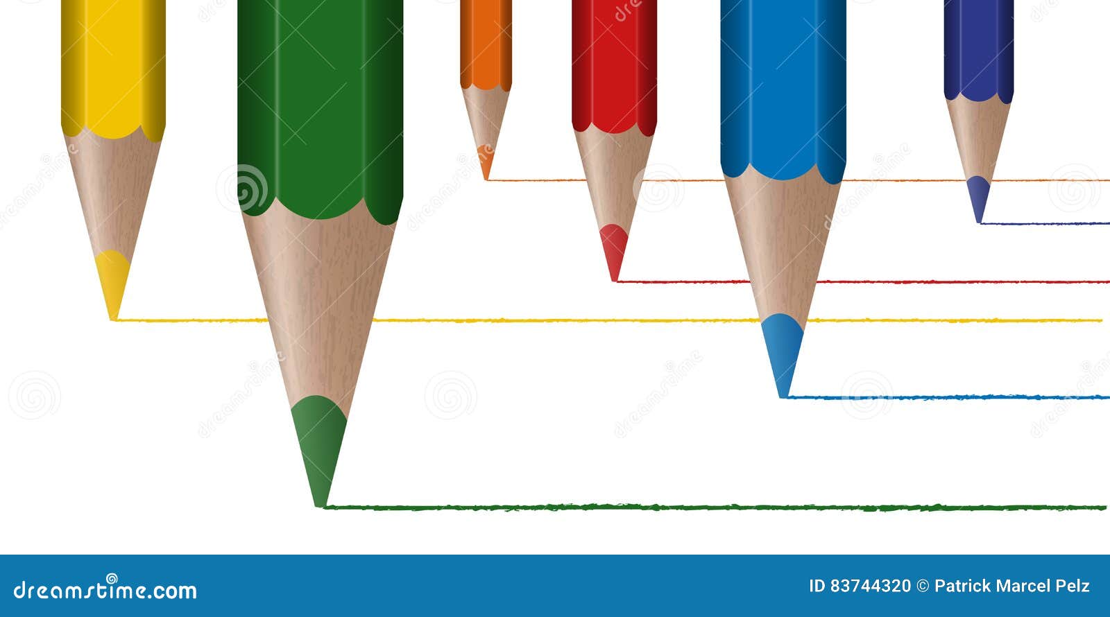 Colored pencils draw lines stock vector. Illustration of colour - 83744320