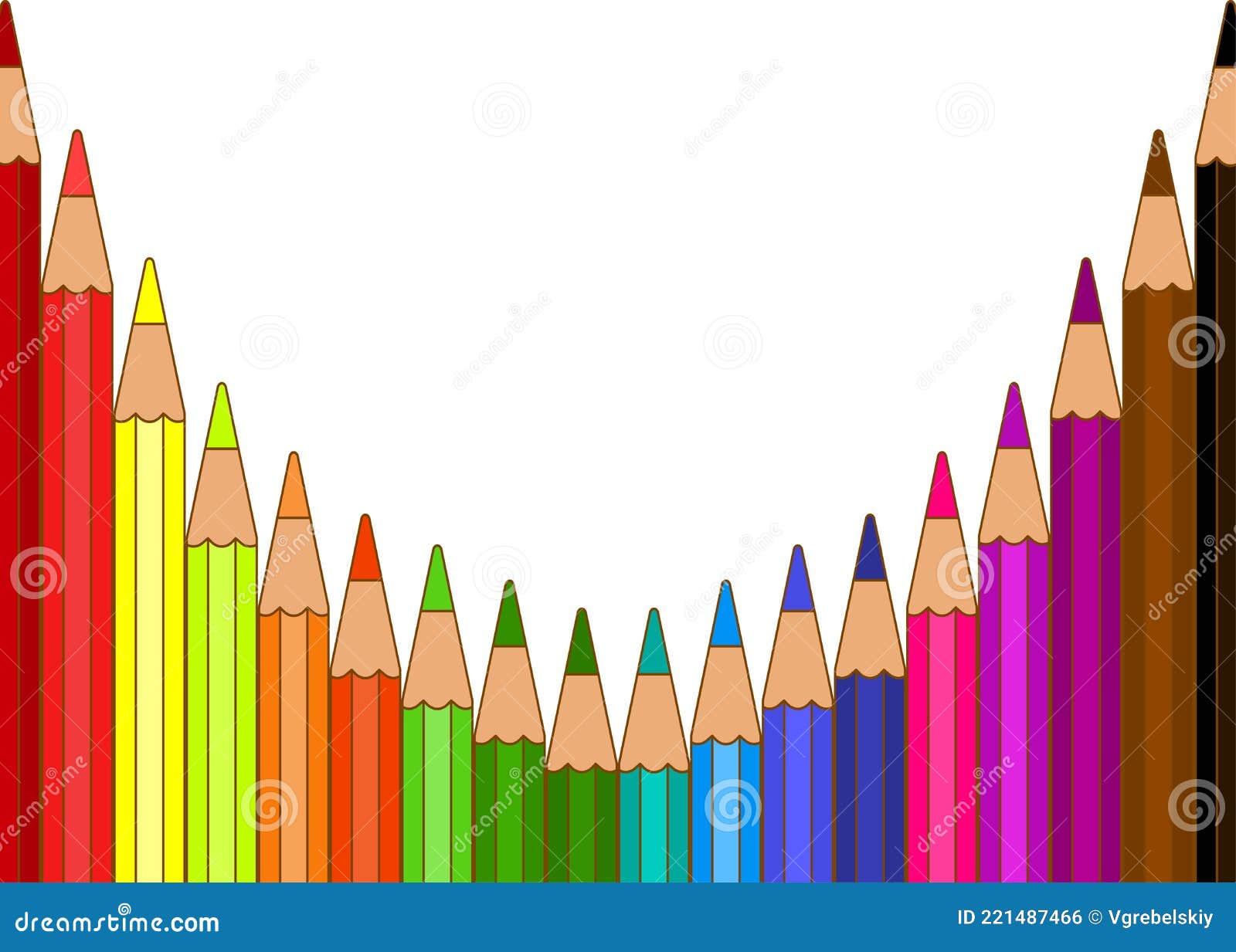 Colored Pencils for Drawing. Template Stock Vector - Illustration of ...