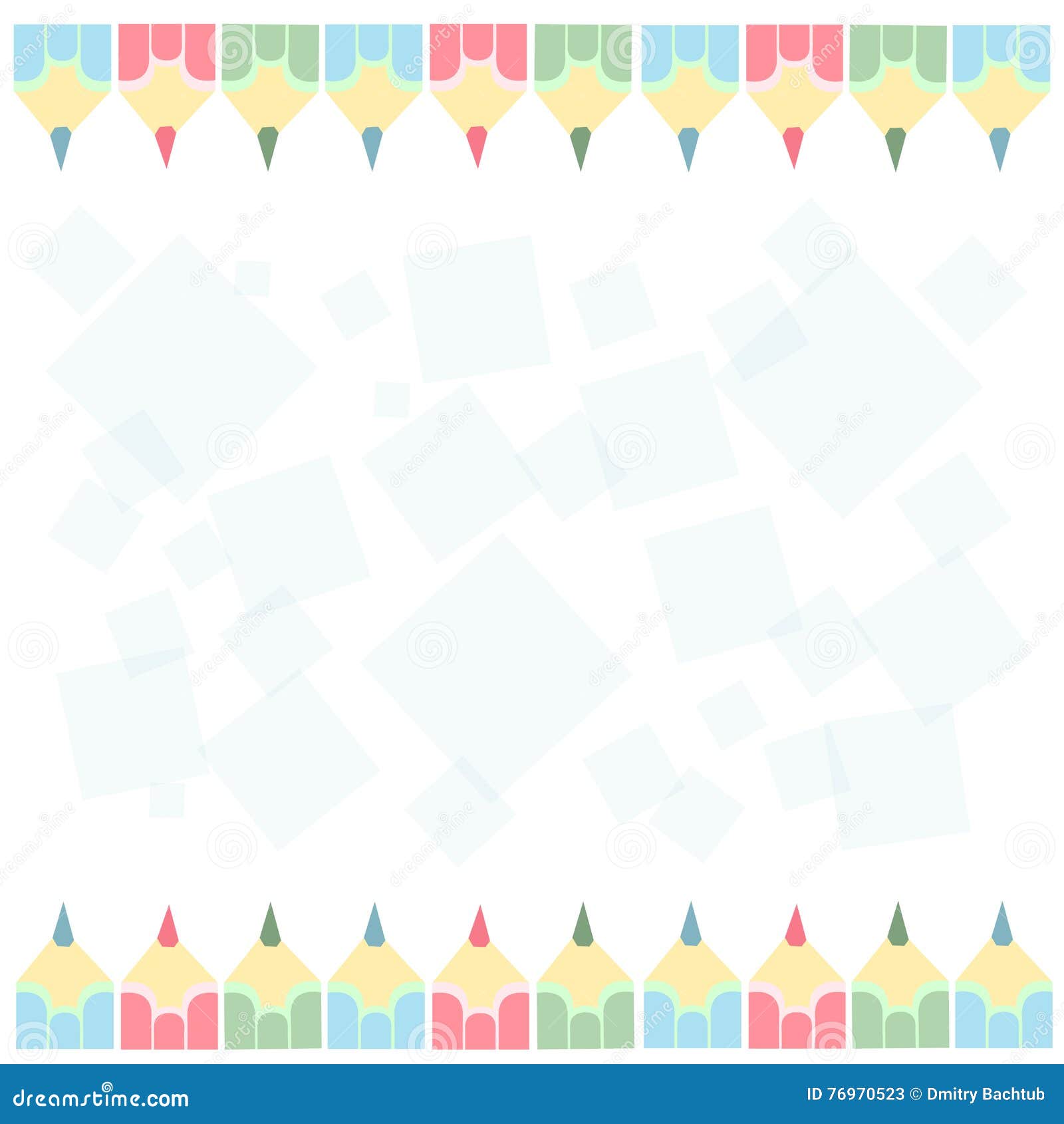 Colored Pencils on the Edges of the Image Stock Vector - Illustration ...