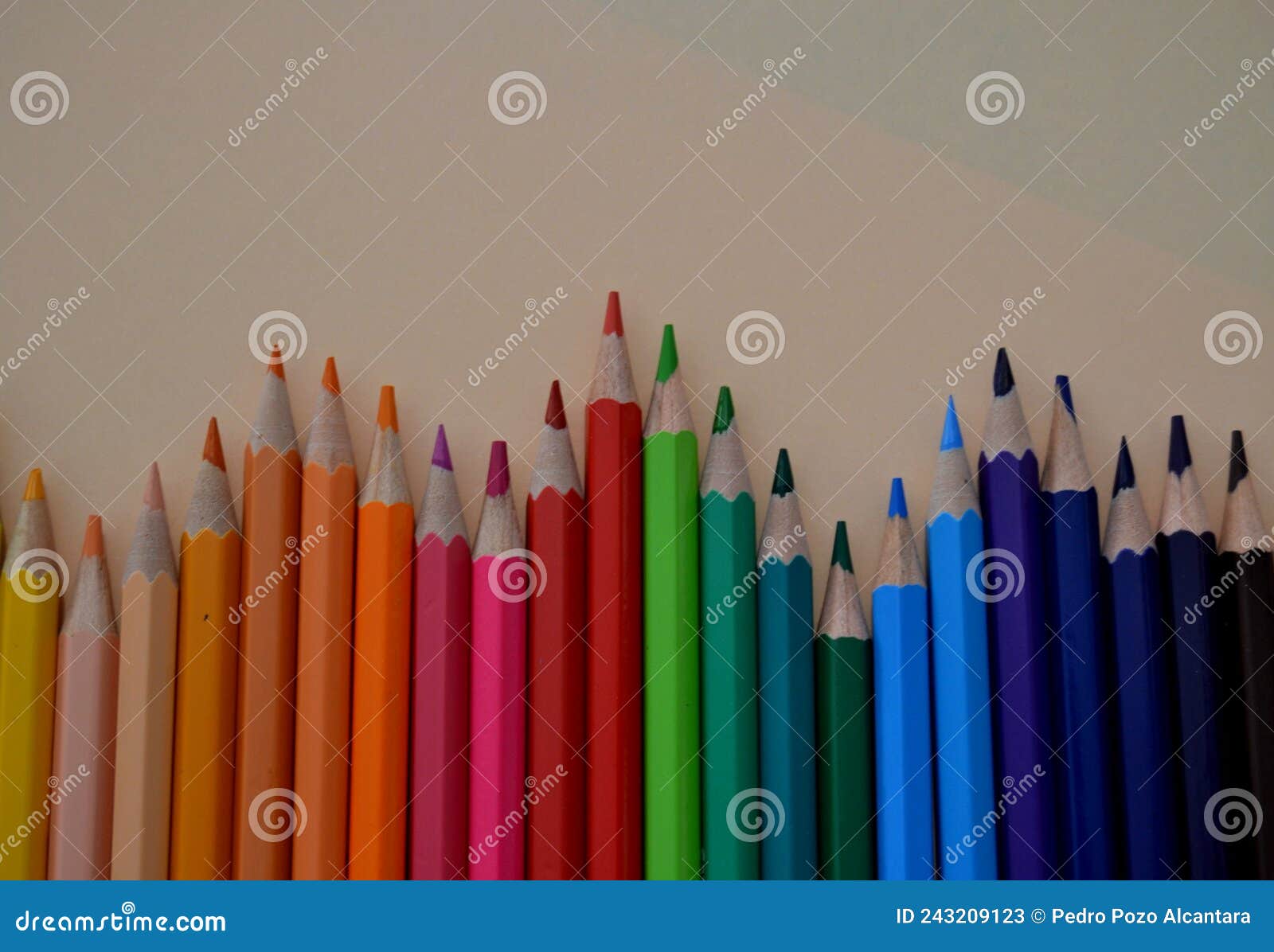 Colored Pencils Forming a Curve Stock Image - Image of artwork ...