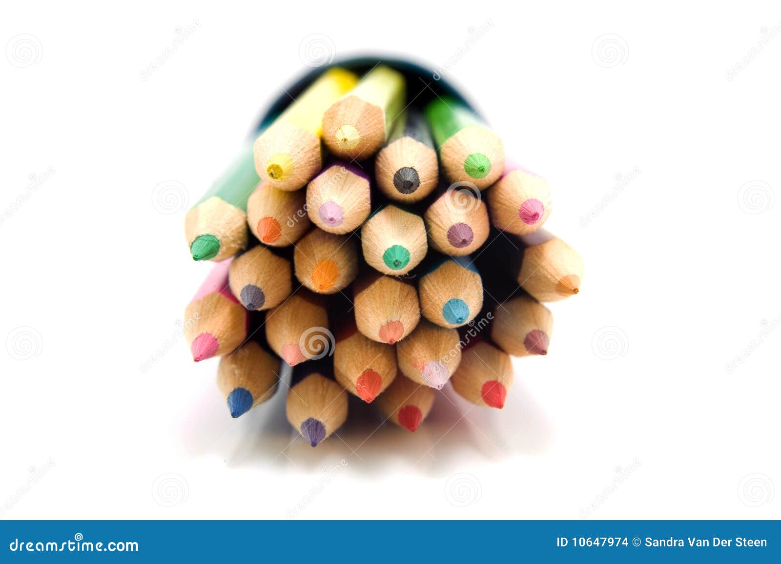 Colored Pencils Front View in Closeup Stock Photo - Image of draw ...