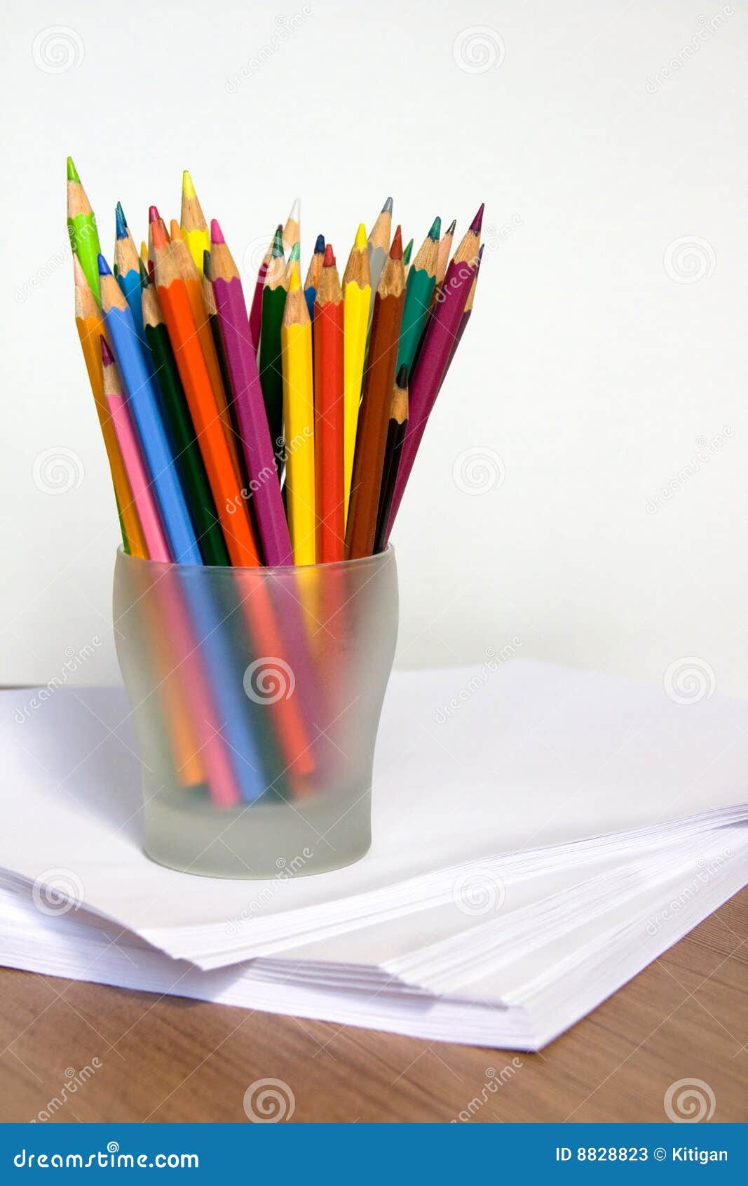 Colored Pencils in Glass stock image. Image of paper, color - 8828823