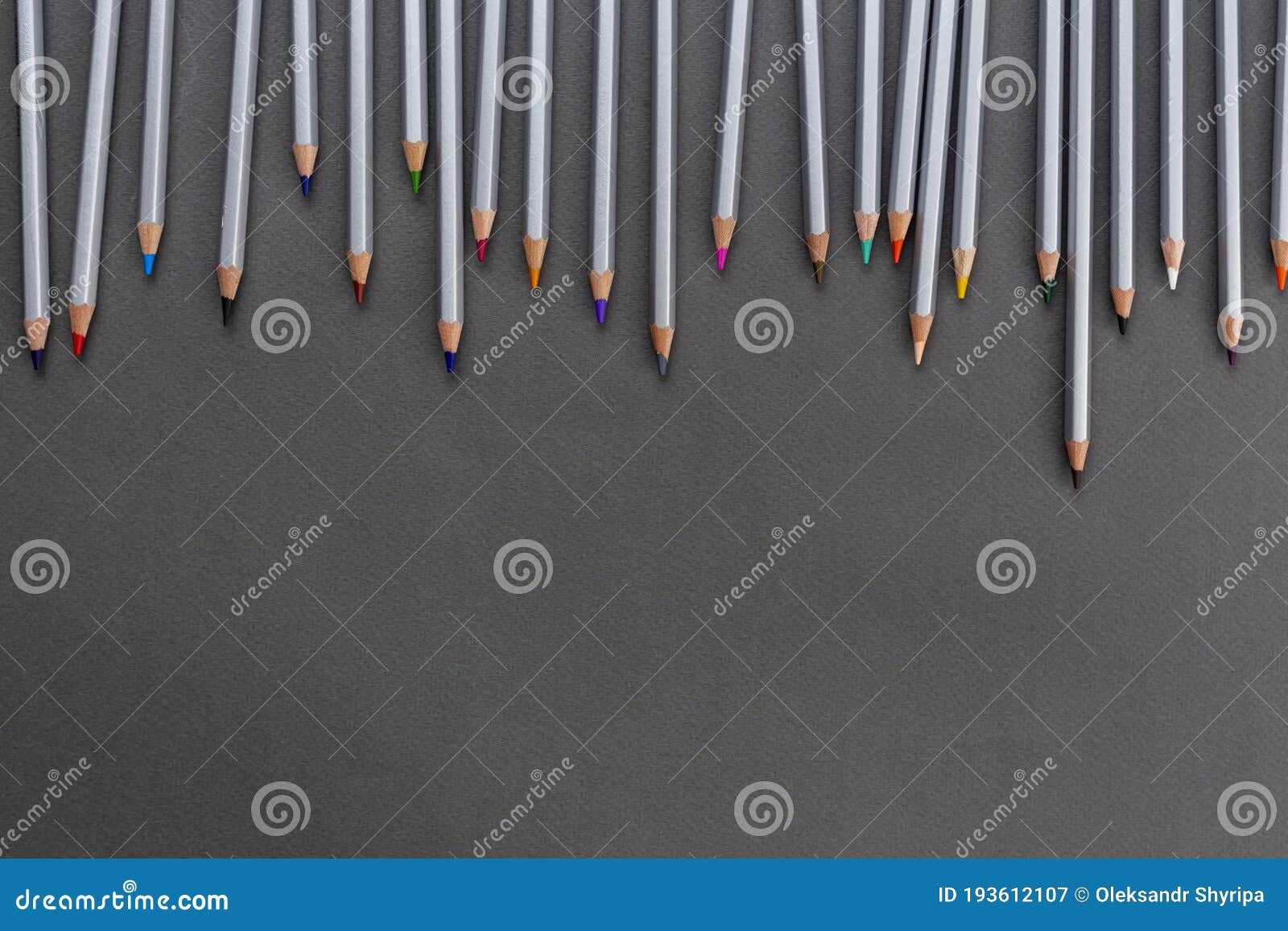 Colored Pencils on a Gray Background Stock Image - Image of equipment ...