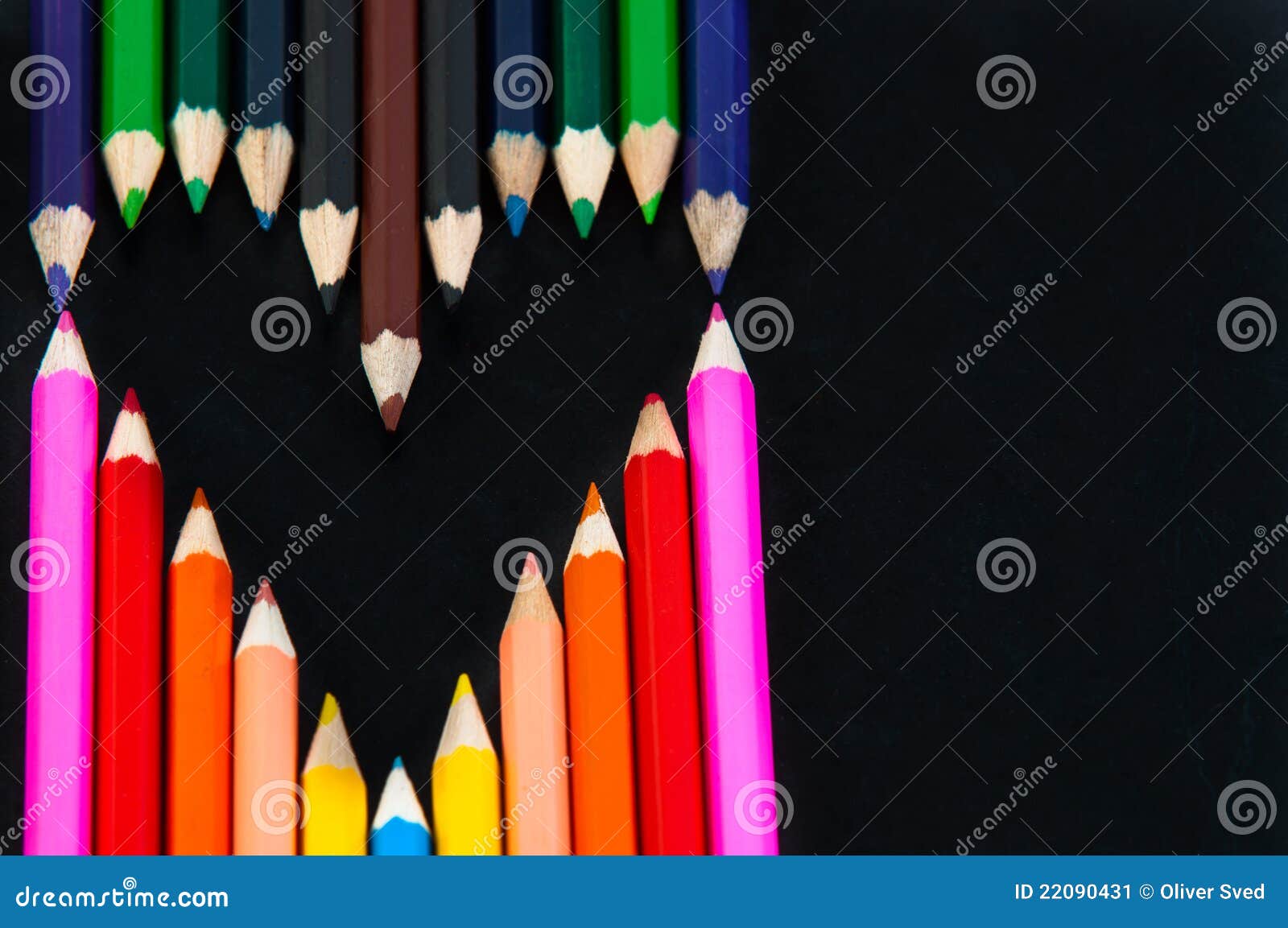 Colored Pencils in Heart Shape Stock Image - Image of colored, concept ...
