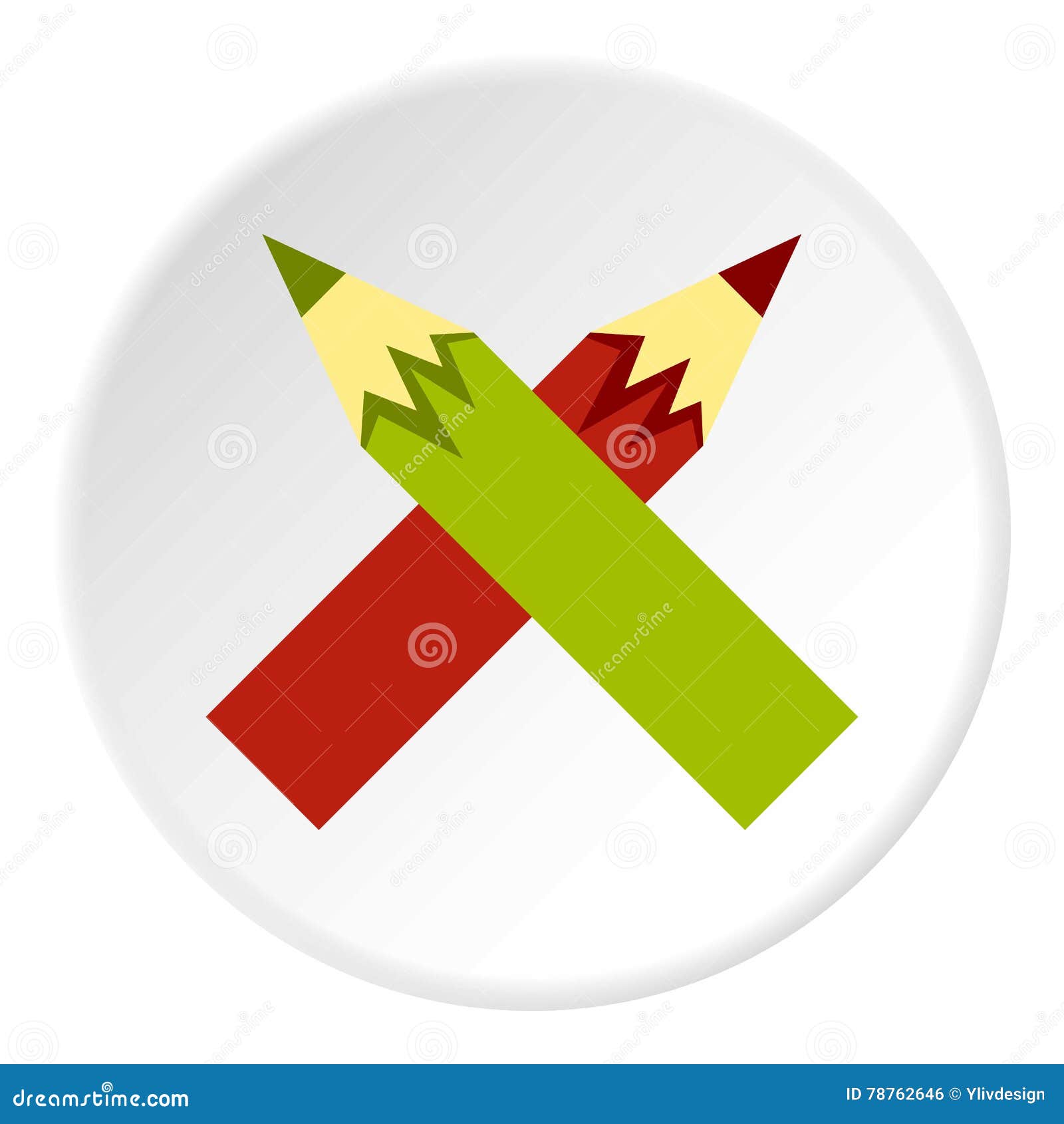 Colored Pencils Icon, Flat Style Stock Vector - Illustration of sharp ...