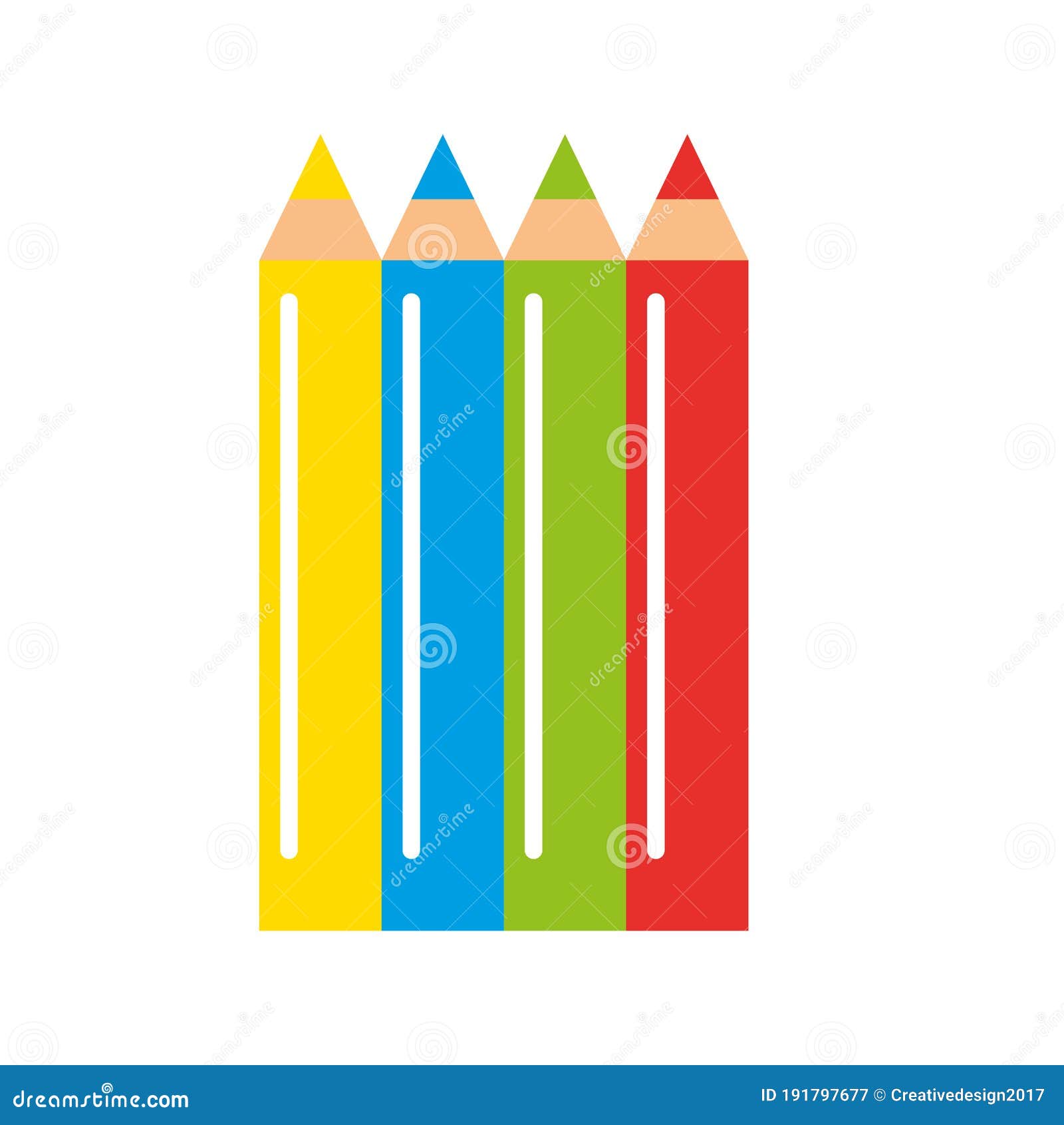 Colored Pencils Icon. Vector Stock Vector - Illustration of education ...
