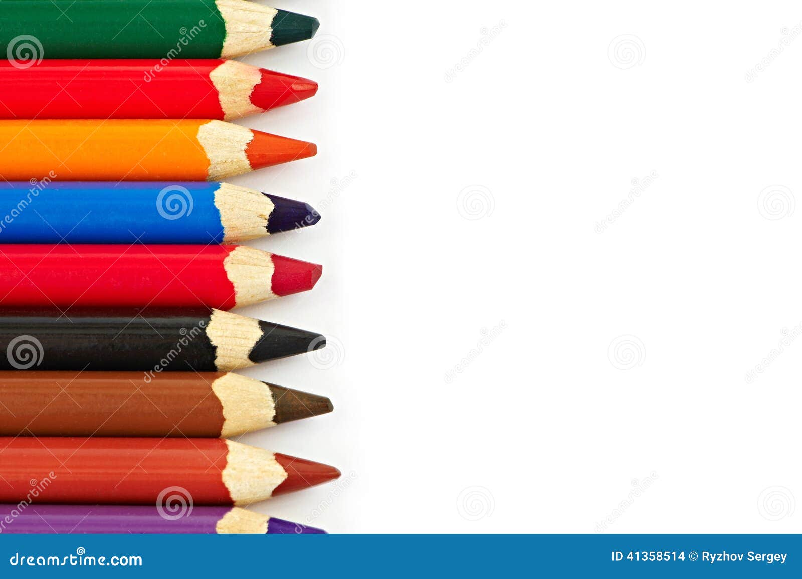 Colored Pencils on the Left Side Stock Photo - Image of learn, color ...