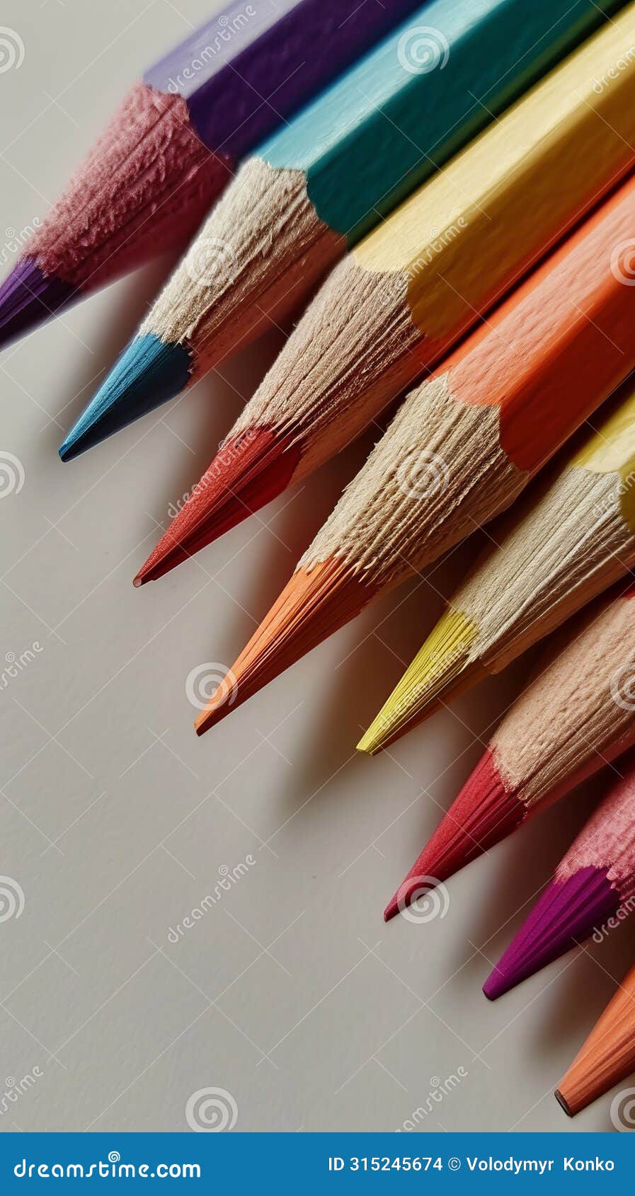 Colored Pencils Lined Up in a Row, Organized Array of Vibrant Drawing ...