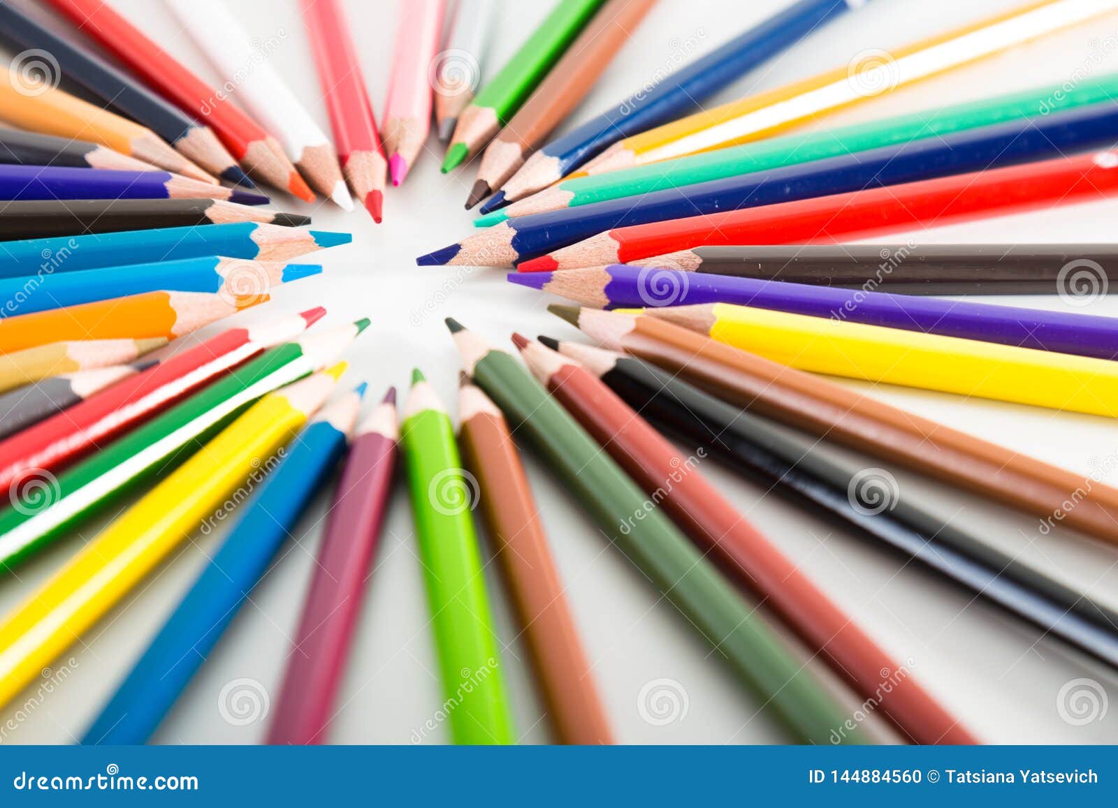 Colored Pencils Lying Circle Stock Photo - Image of colored, accurately ...