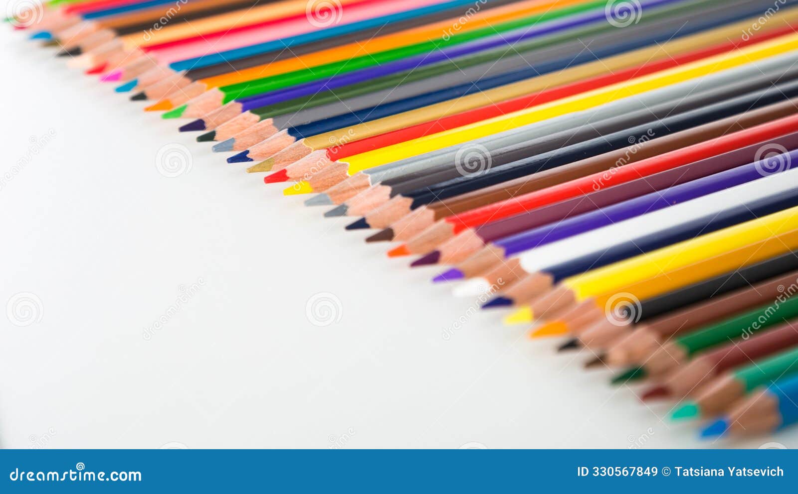 Colored Pencils Lying in Row Stock Image - Image of instrument, colored ...