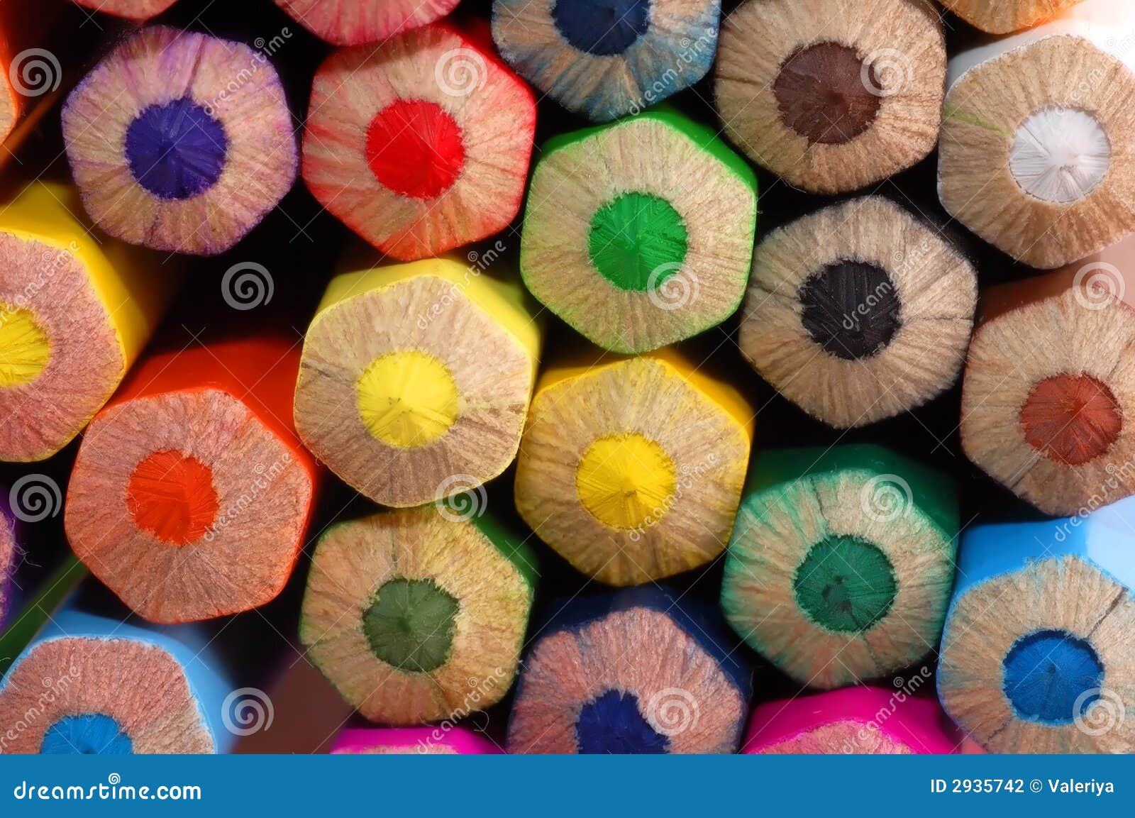 Colored pencils macro stock photo. Image of pencil, school - 2935742
