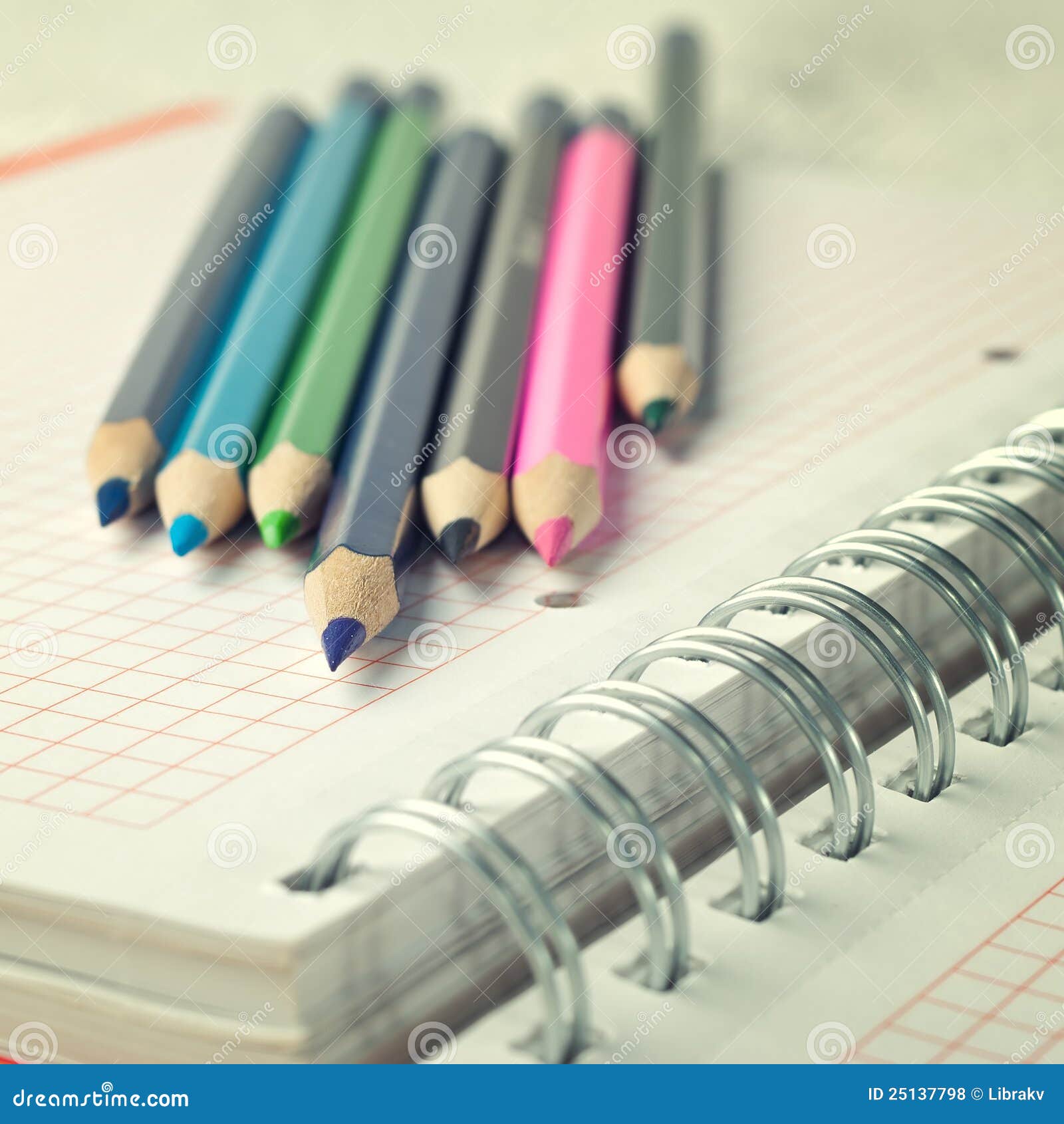 Colored Pencils on Notebook Stock Photo - Image of multi, black: 25137798
