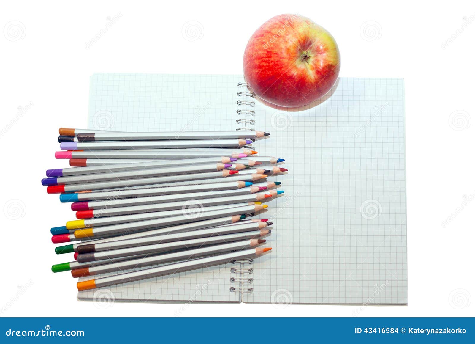 Colored Pencils and Notebook Stock Photo - Image of document, notebook ...