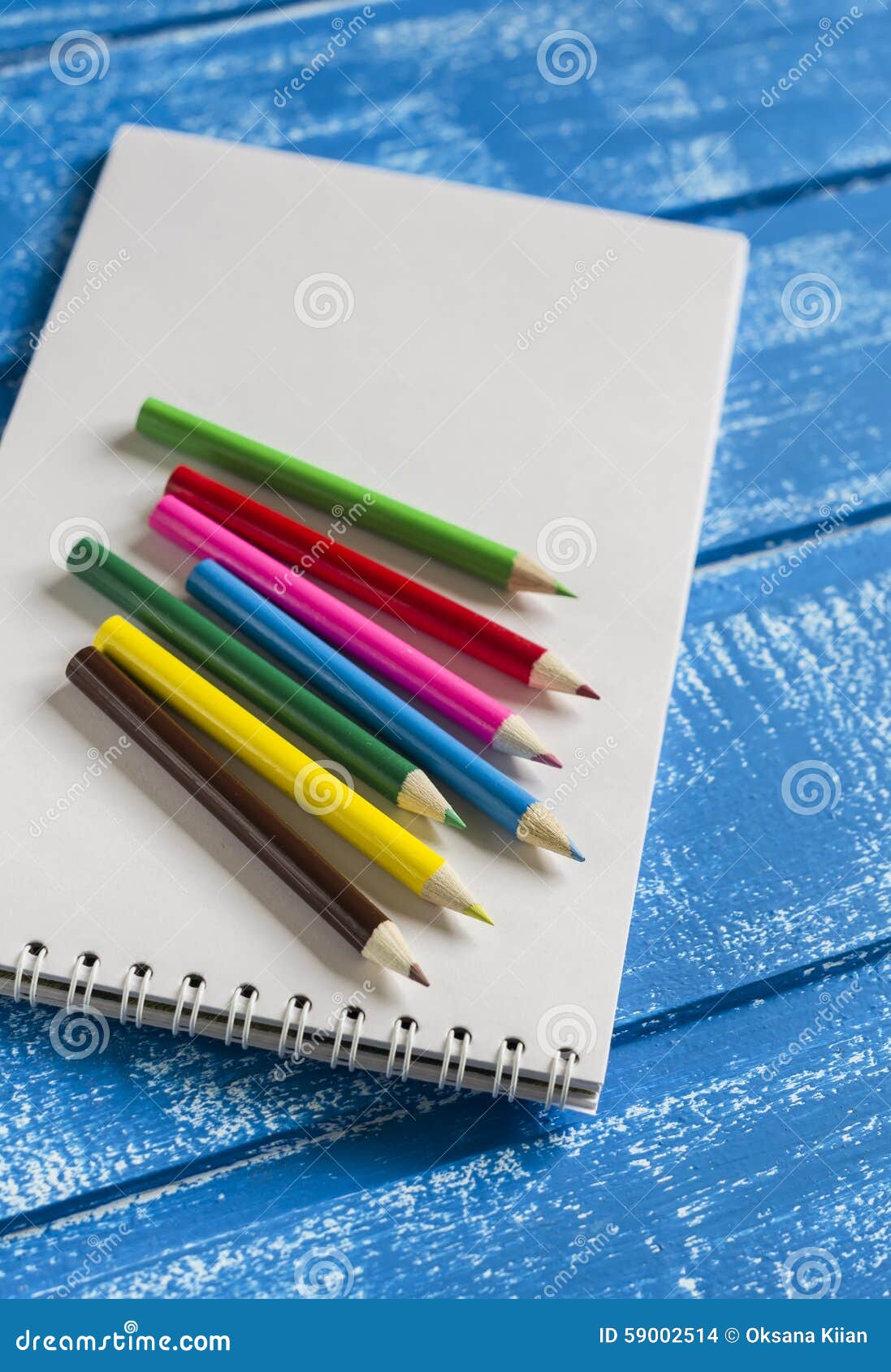 Colored Pencils and Notebook Stock Photo - Image of color, life: 59002514
