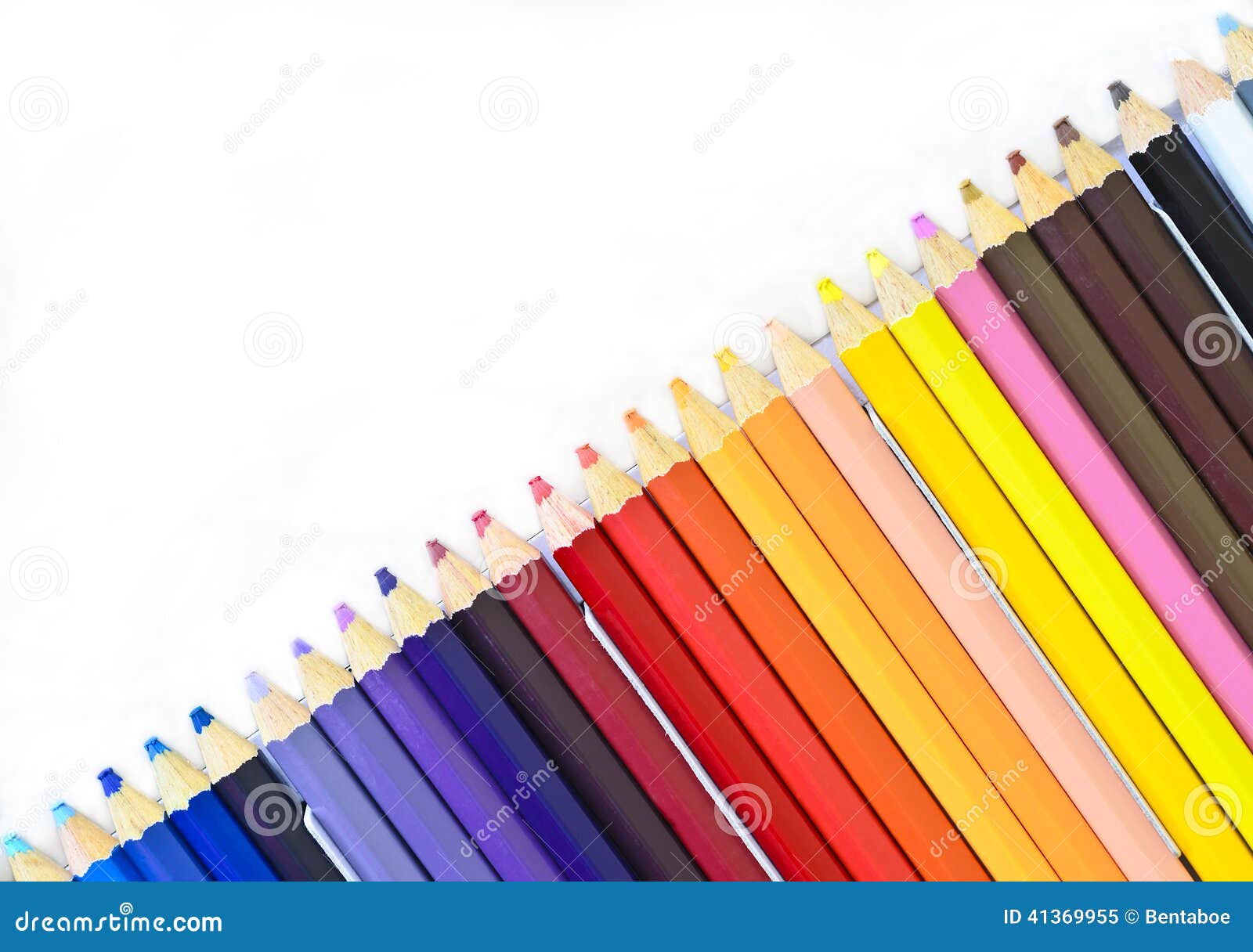 Colored Pencils in Paper Tray on White Stock Image - Image of pencils ...