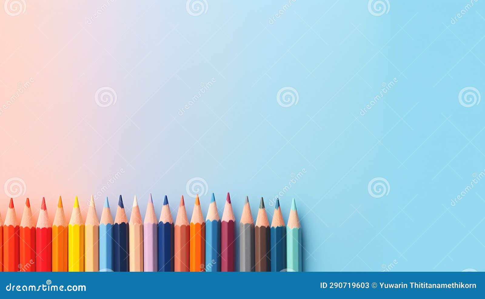 Colored Pencils on Pastel Background Minimal Concept. Generative Ai ...