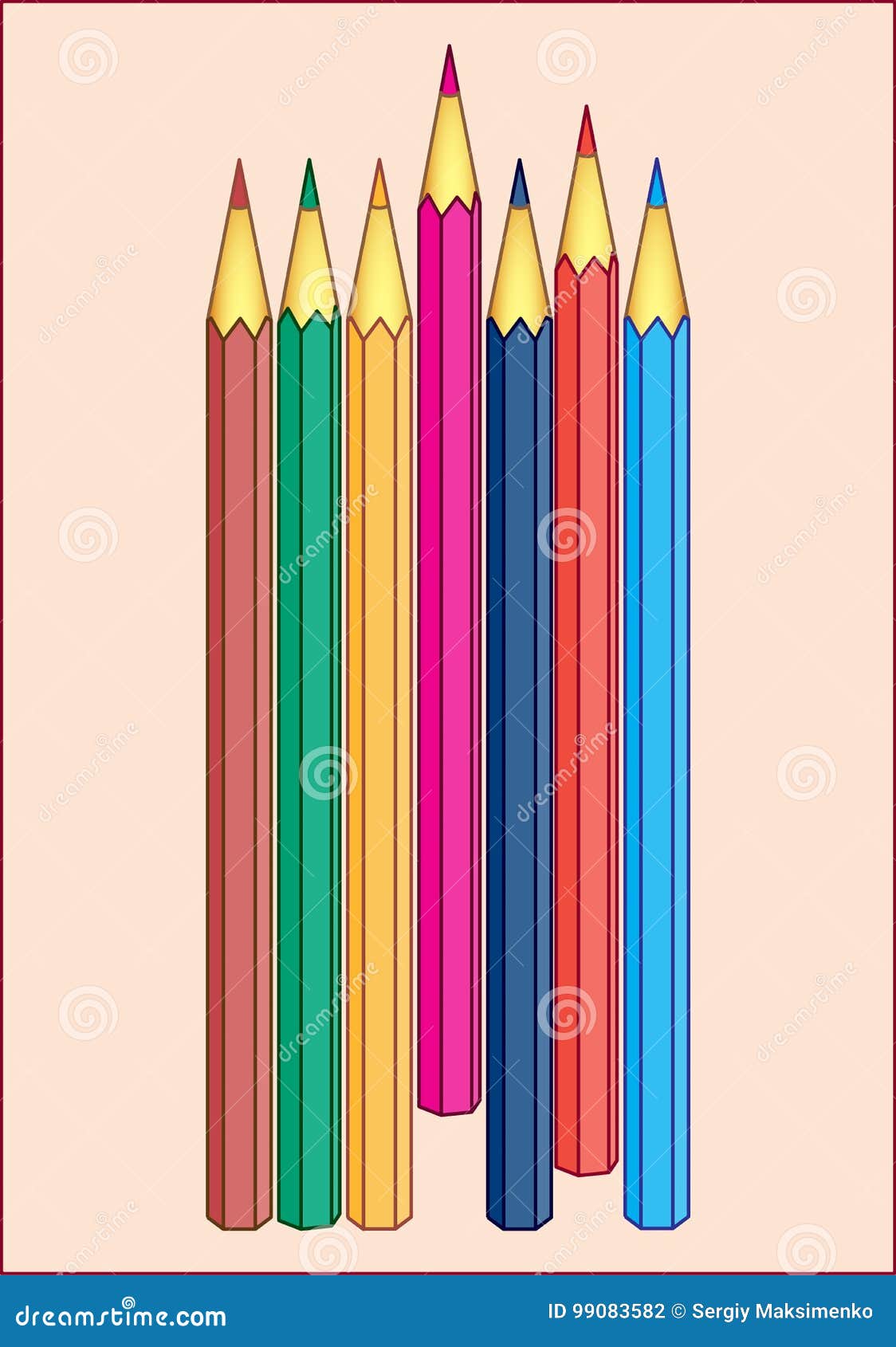 COLORED PENCILS PATTERN stock vector. Illustration of painting - 99083582