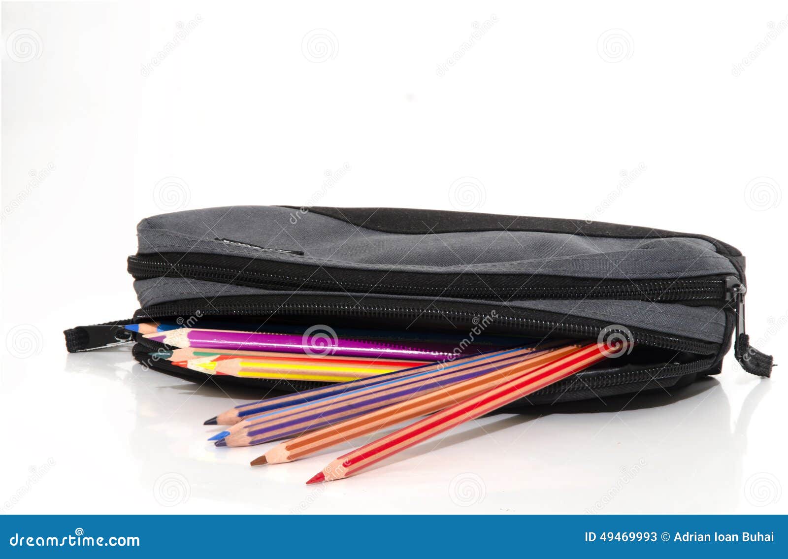 Colored Pencils in a Pencil Case Stock Image - Image of colored, open ...