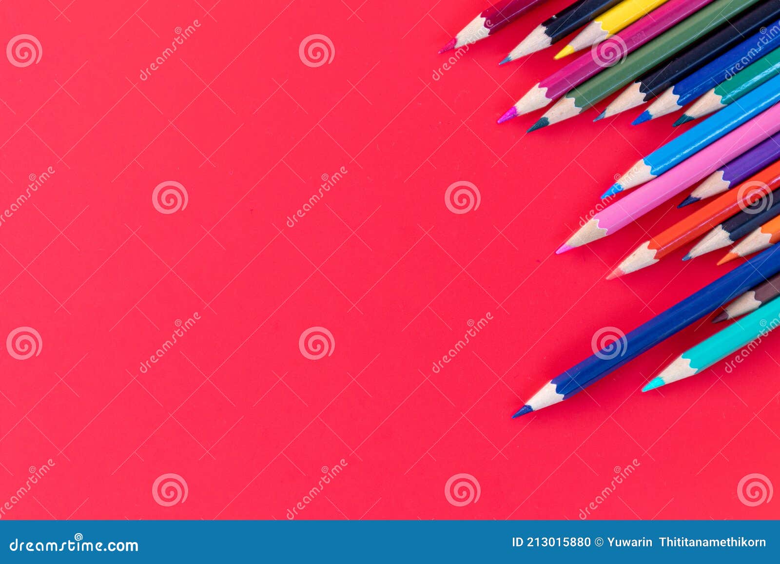 Colored Pencils on a Pink Background. Stock Photo - Image of blank ...