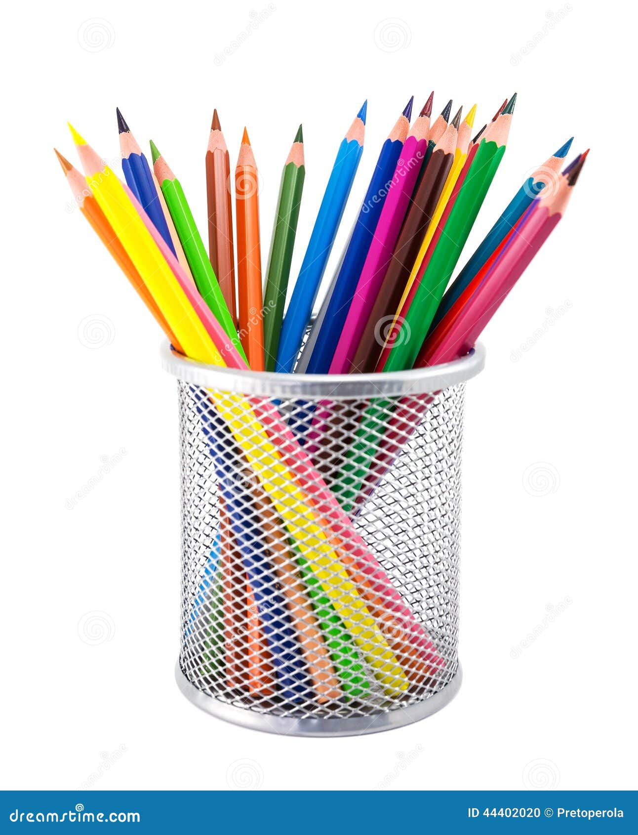 Colored Pencils In Pot Stock Photo - Image: 44402020