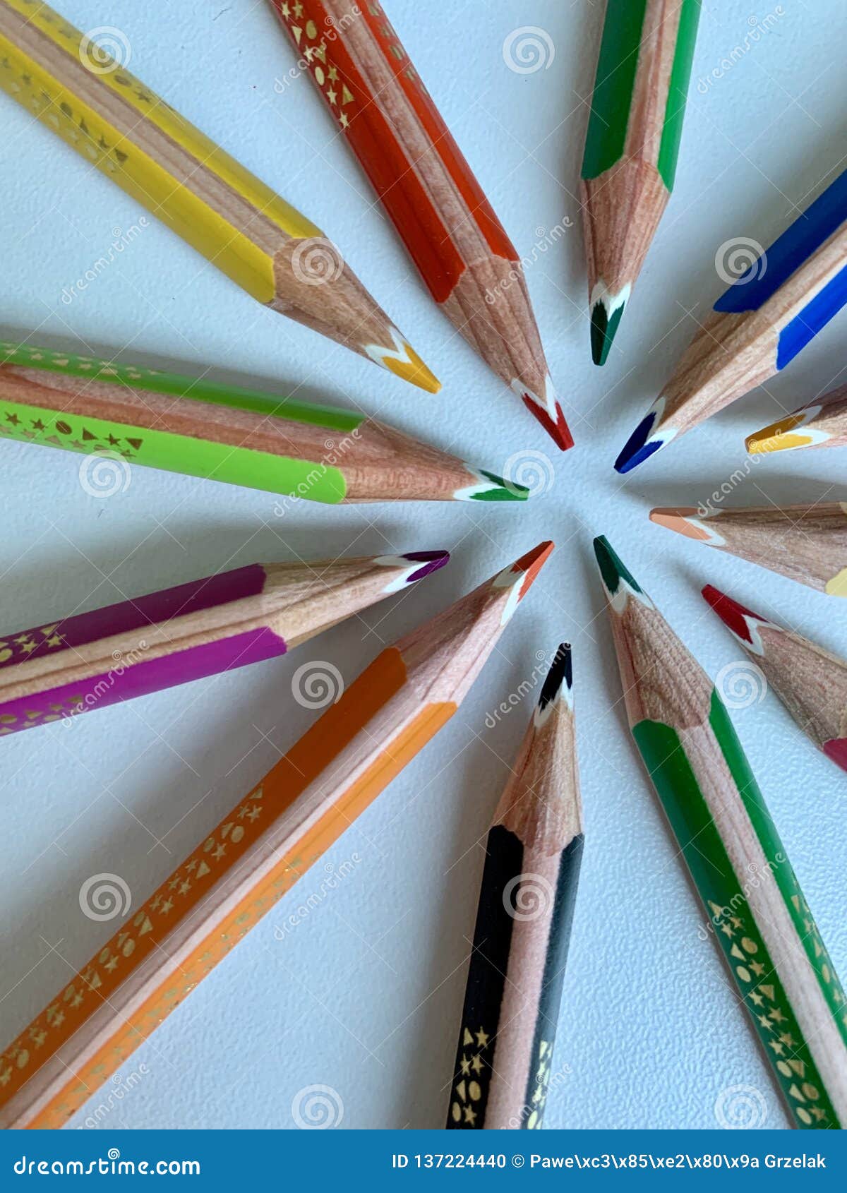 Colourful pencils stock photo. Image of pencils, kredki - 137224440