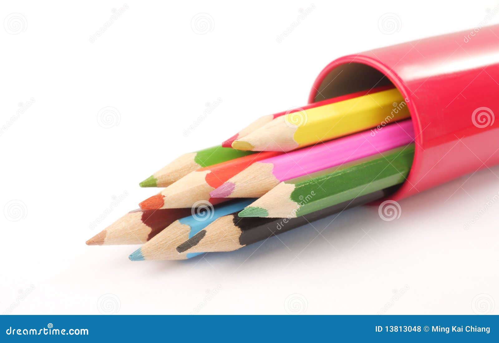 Colored Pencils in red pot stock photo. Image of color - 13813048