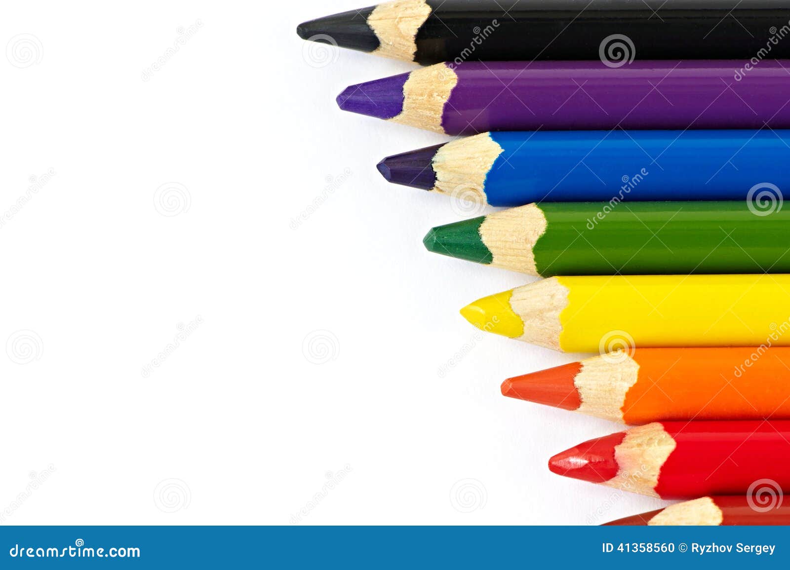 Colored Pencils on Right Side Stock Photo - Image of educate, colored ...