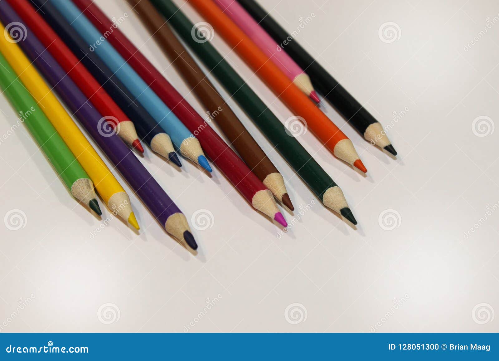 Colored Pencils Scattered Left Corner Stock Photo - Image of colored ...
