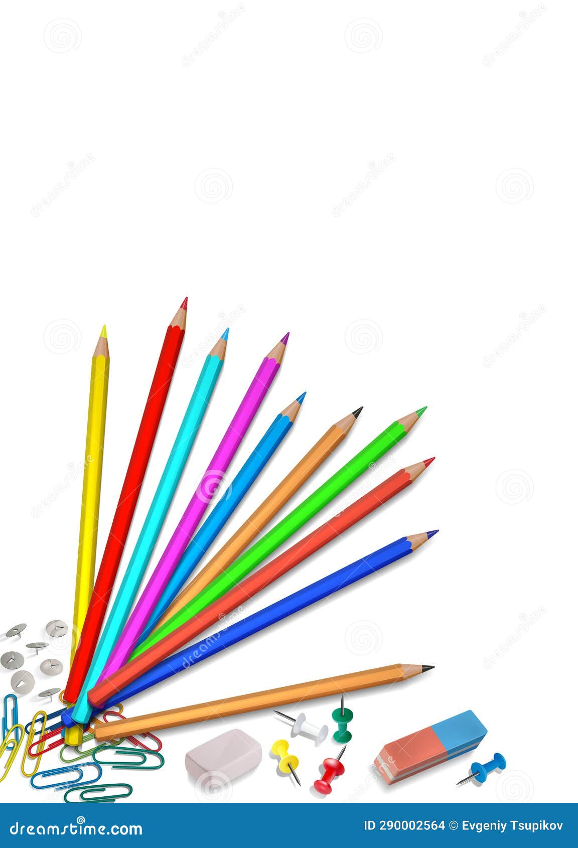 Colored Pencils for School. Stock Illustration - Illustration of ...