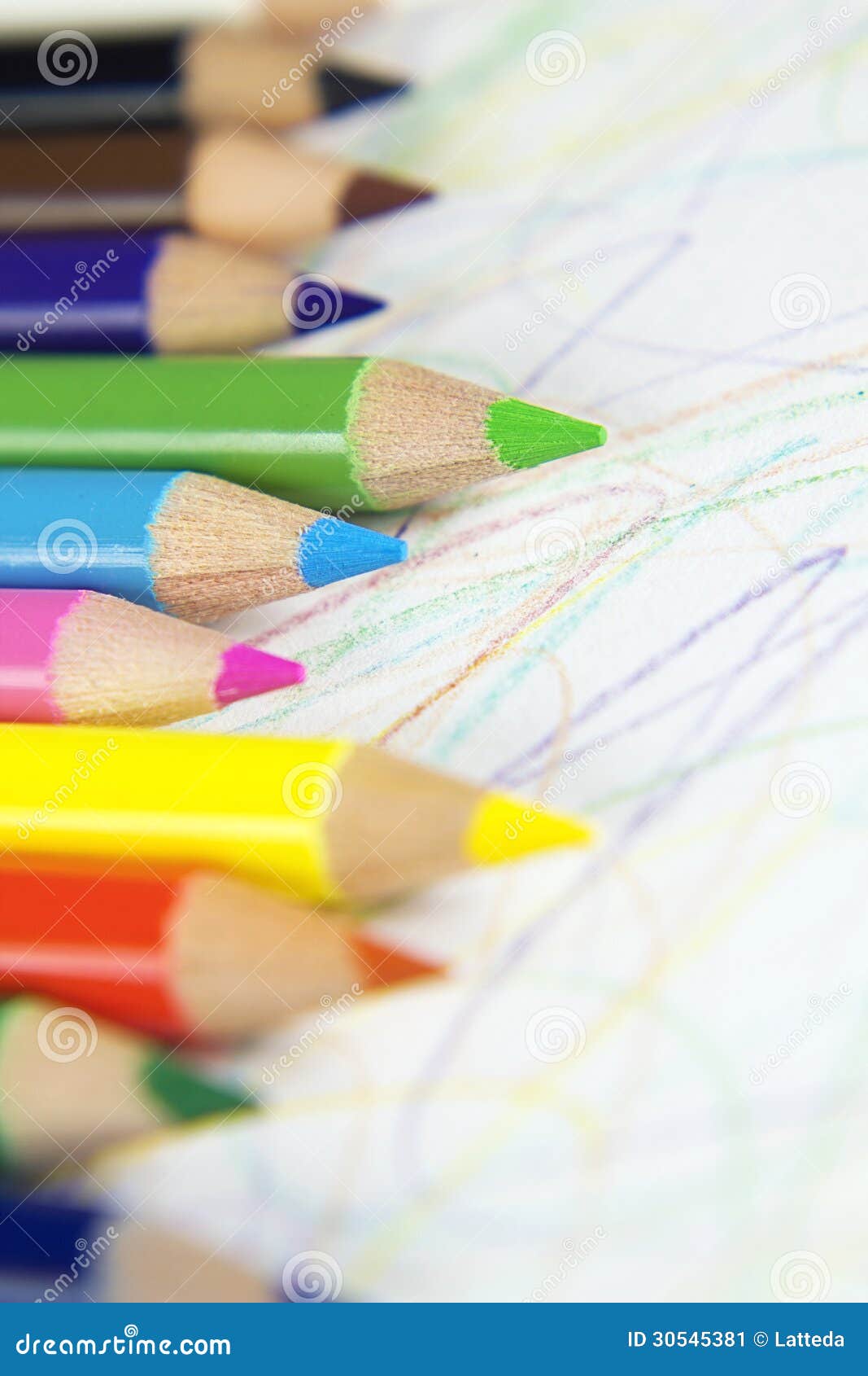 Colored Pencils and Scribbles Stock Image - Image of artistic, colour ...