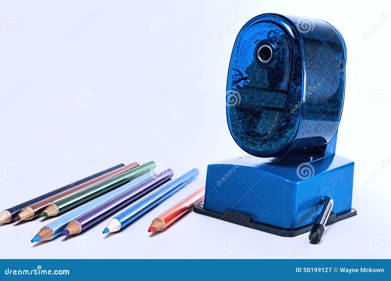 Colored Pencils and Sharpener Stock Image - Image of tool, point: 50199127
