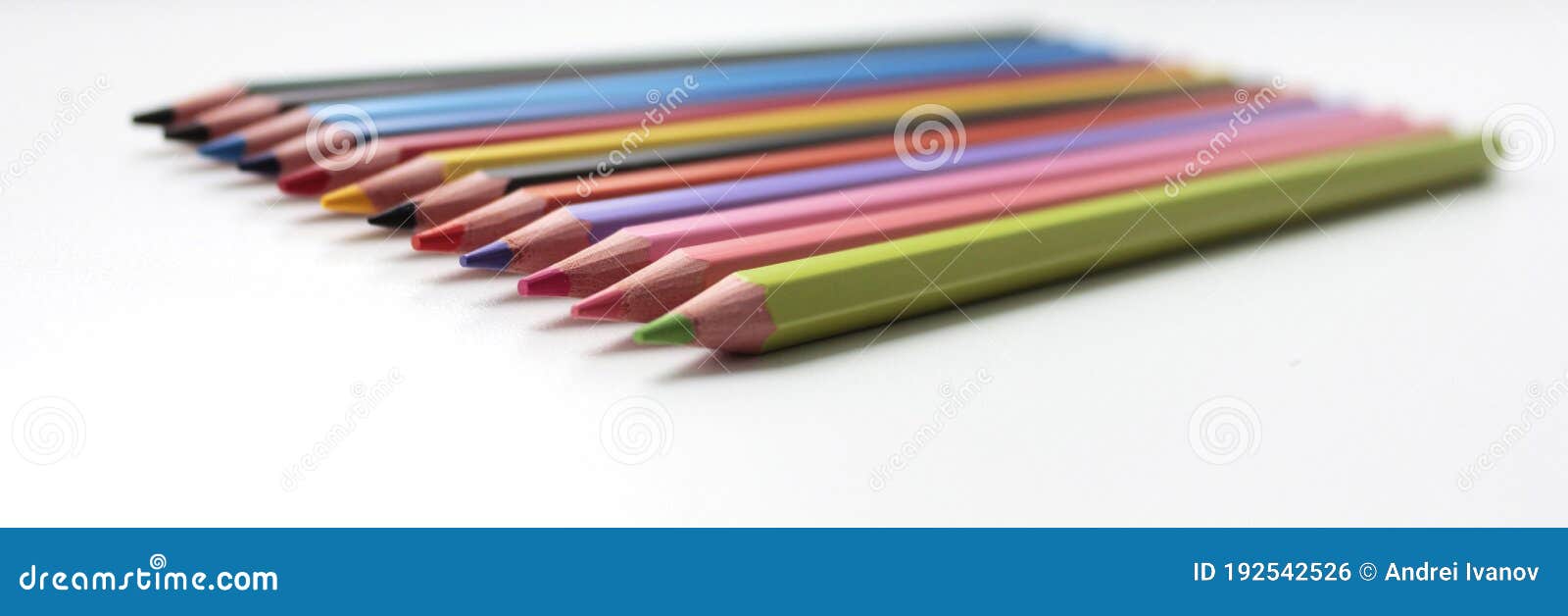 Colored pencils side view stock photo. Image of drawing - 192542526