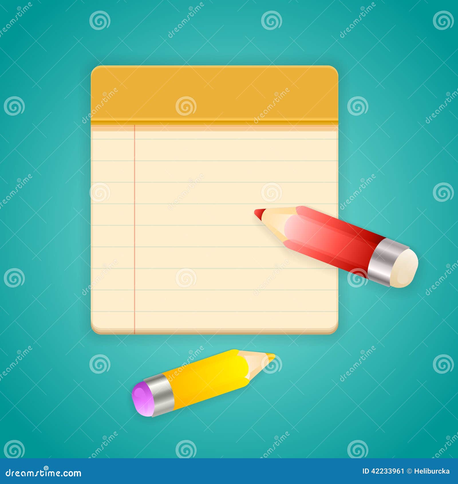 Colored Pencils and Simple Lined Notebook Stock Illustration ...