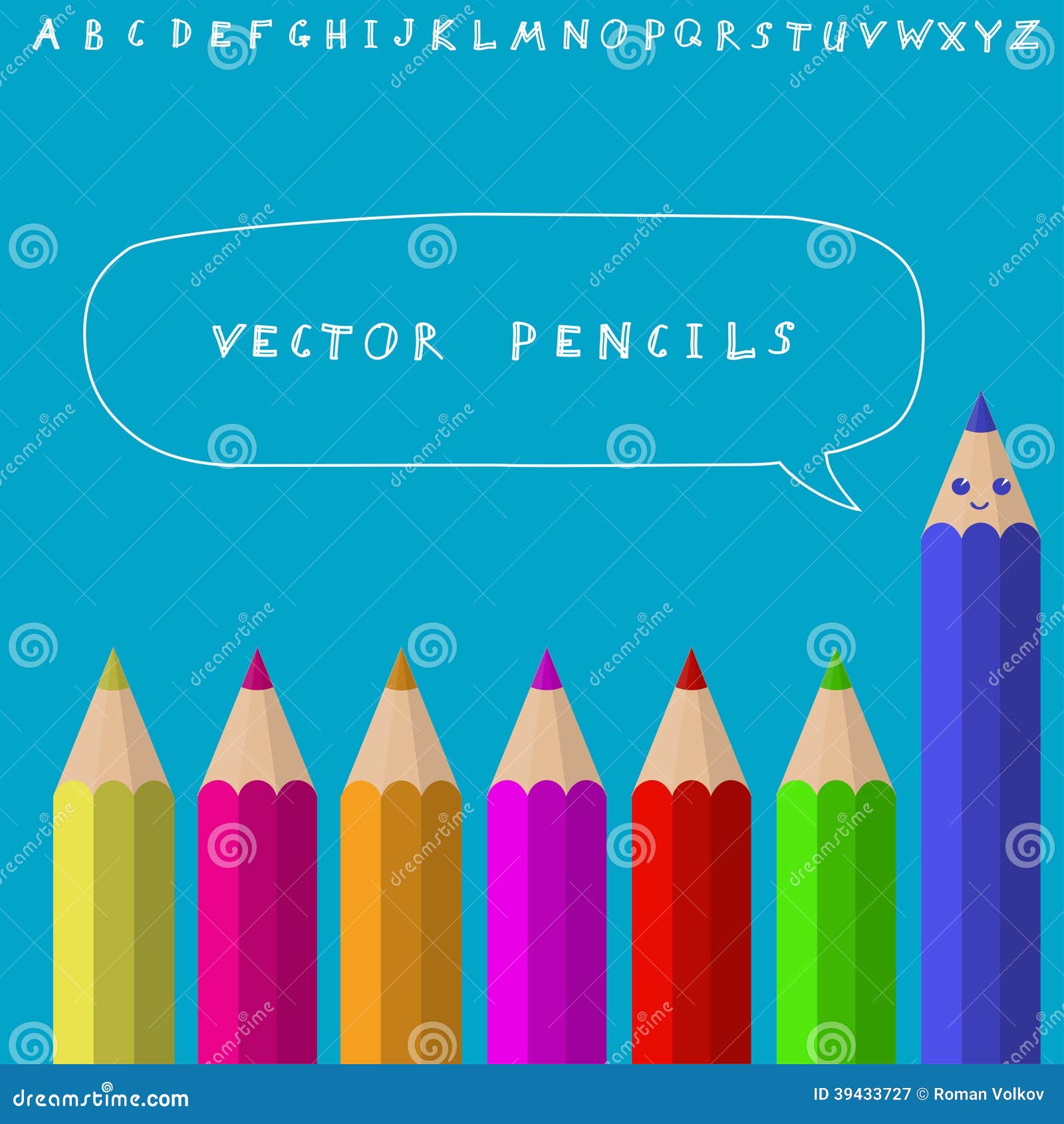 Colored Pencils stock vector. Illustration of drawing - 39433727