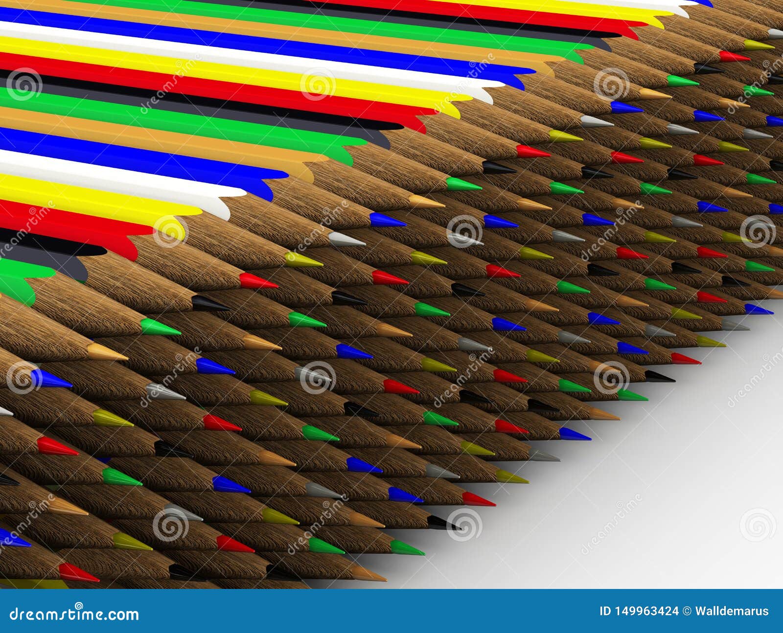 Colored pencils in stack stock illustration. Illustration of arts ...