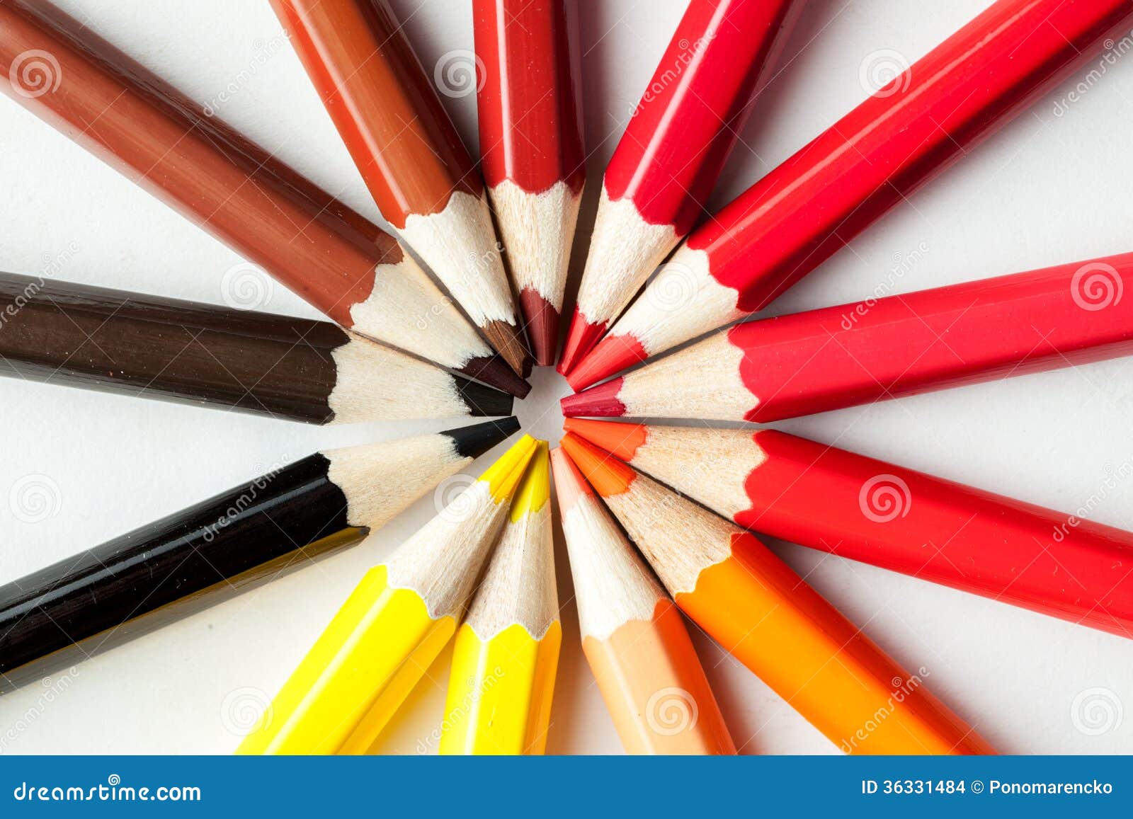 Colored Pencils Stacked in a Circle Stock Photo - Image of arranging ...