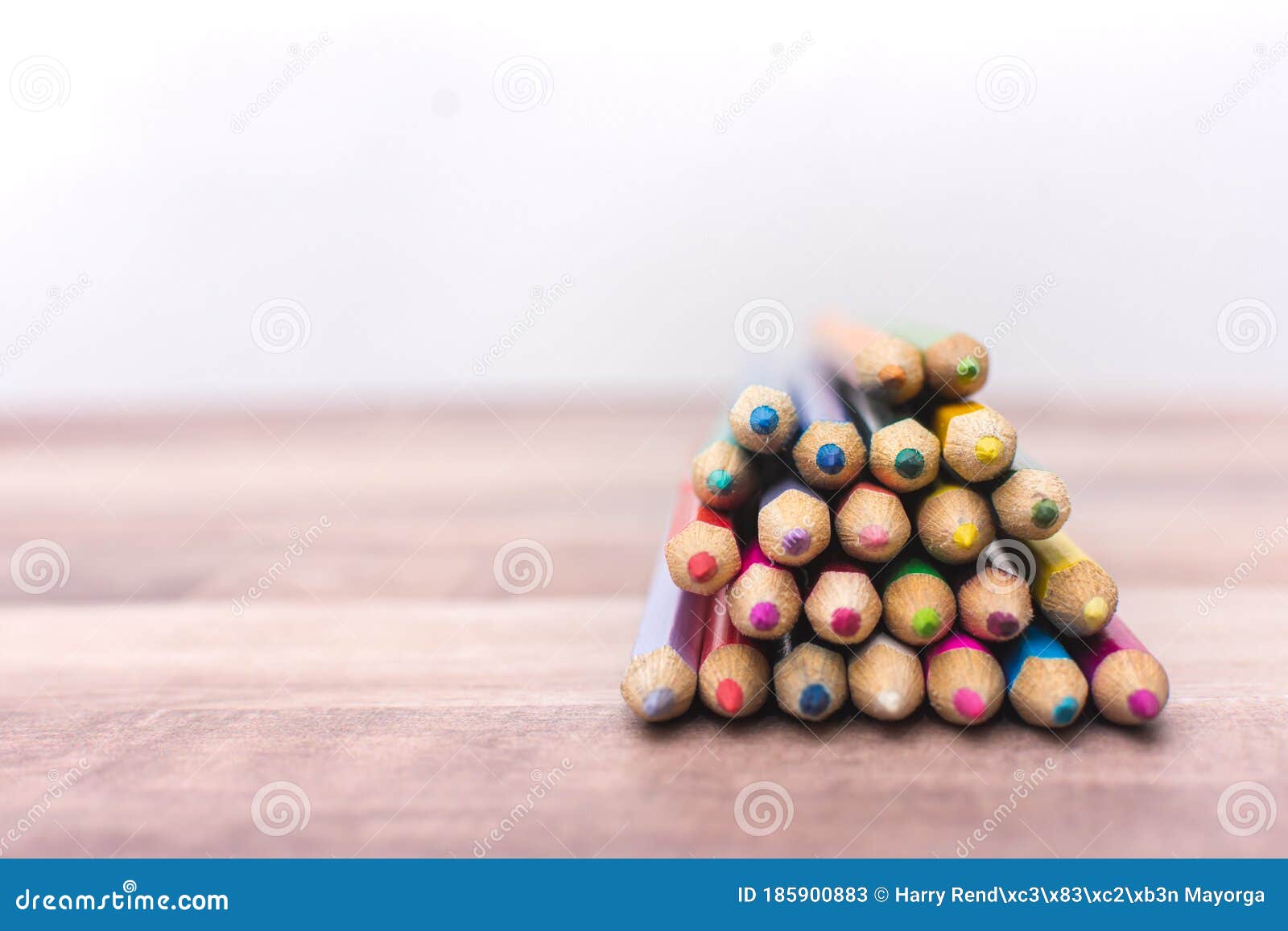 Colored pencils stacked stock image. Image of stacked - 185900883