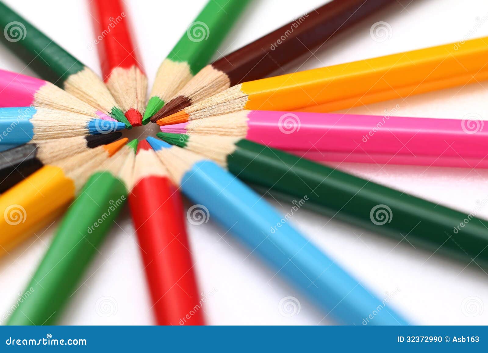 Colored Pencils Stacked in the Form of the Sun Stock Photo - Image of ...